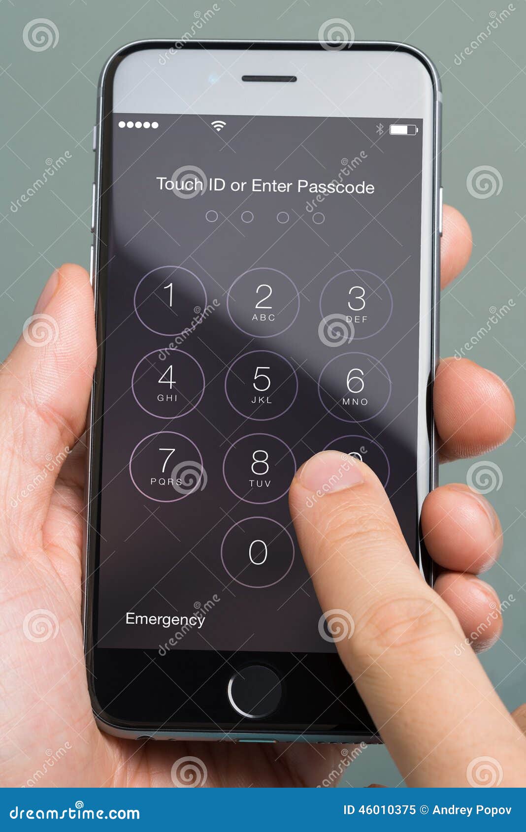 Hand Using Enter Passcode Application on Apple IPhone6 Editorial Image ...