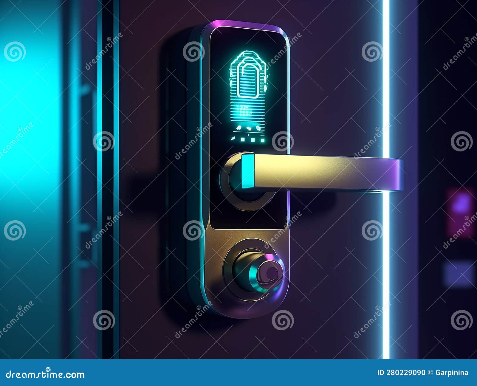 Hand Using Fingerprint, Scan for Smart Digital Door Locker, Ai ...