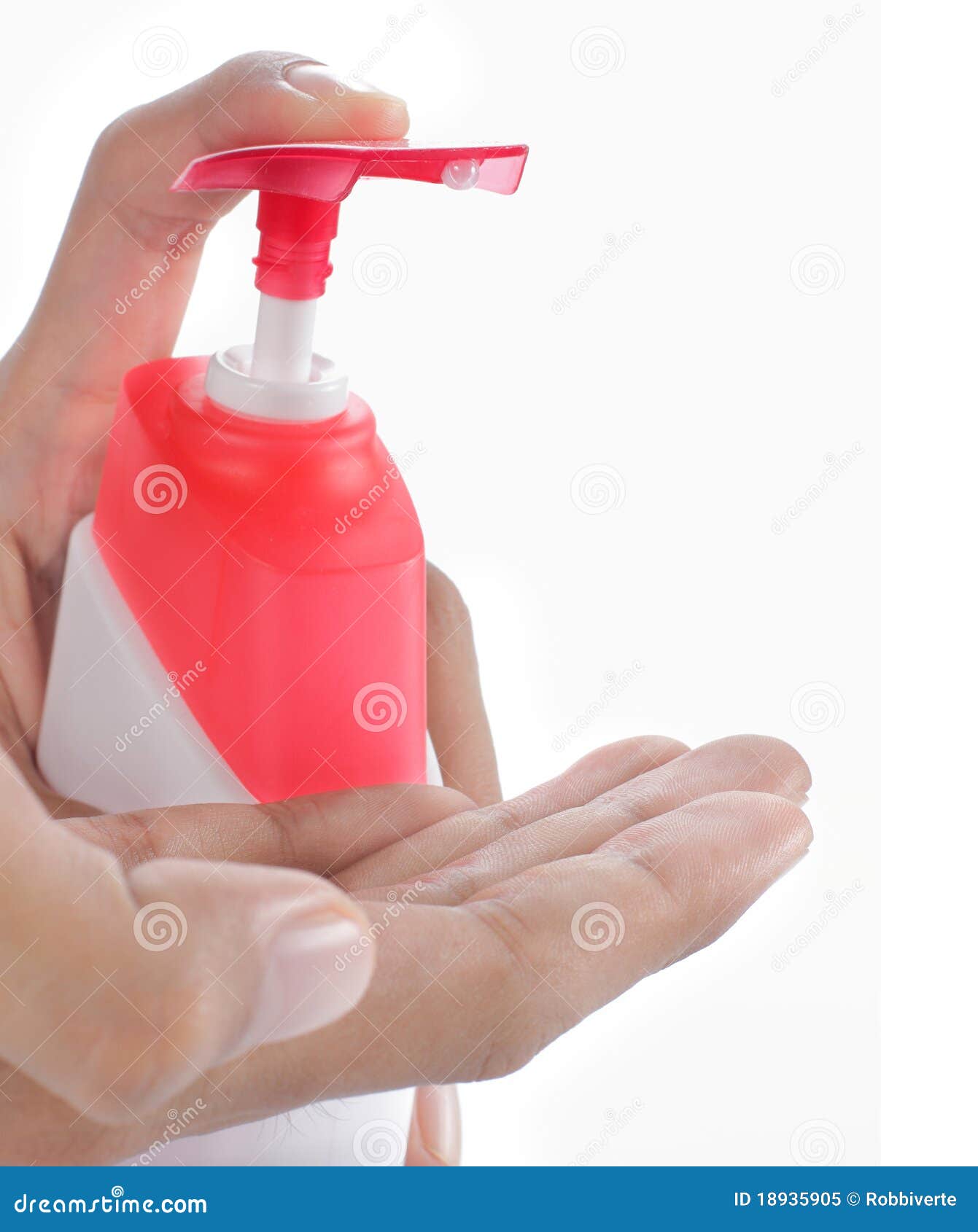 Hand using hand sanitizer stock image. Image of clean - 18935905