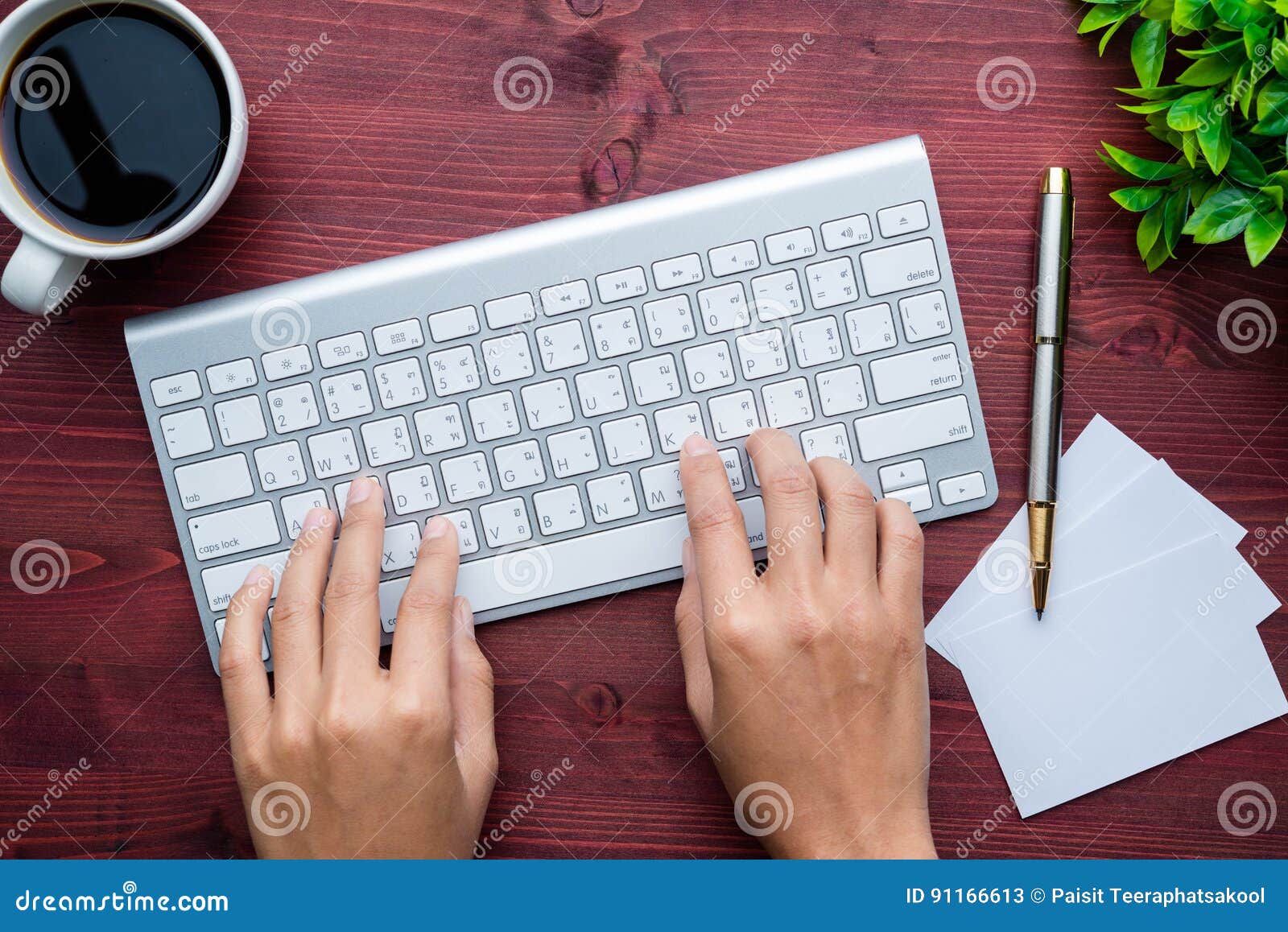 Hand Using Keyboard Computer Stock Image - Image of lifestyle, mock ...