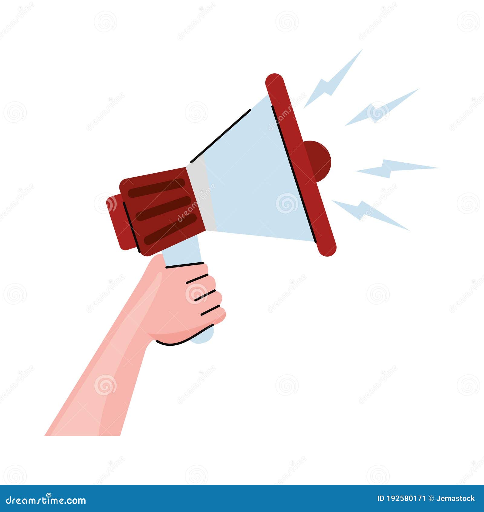 Hand Using Megaphone Protest Device Isolated Icon Stock Vector ...