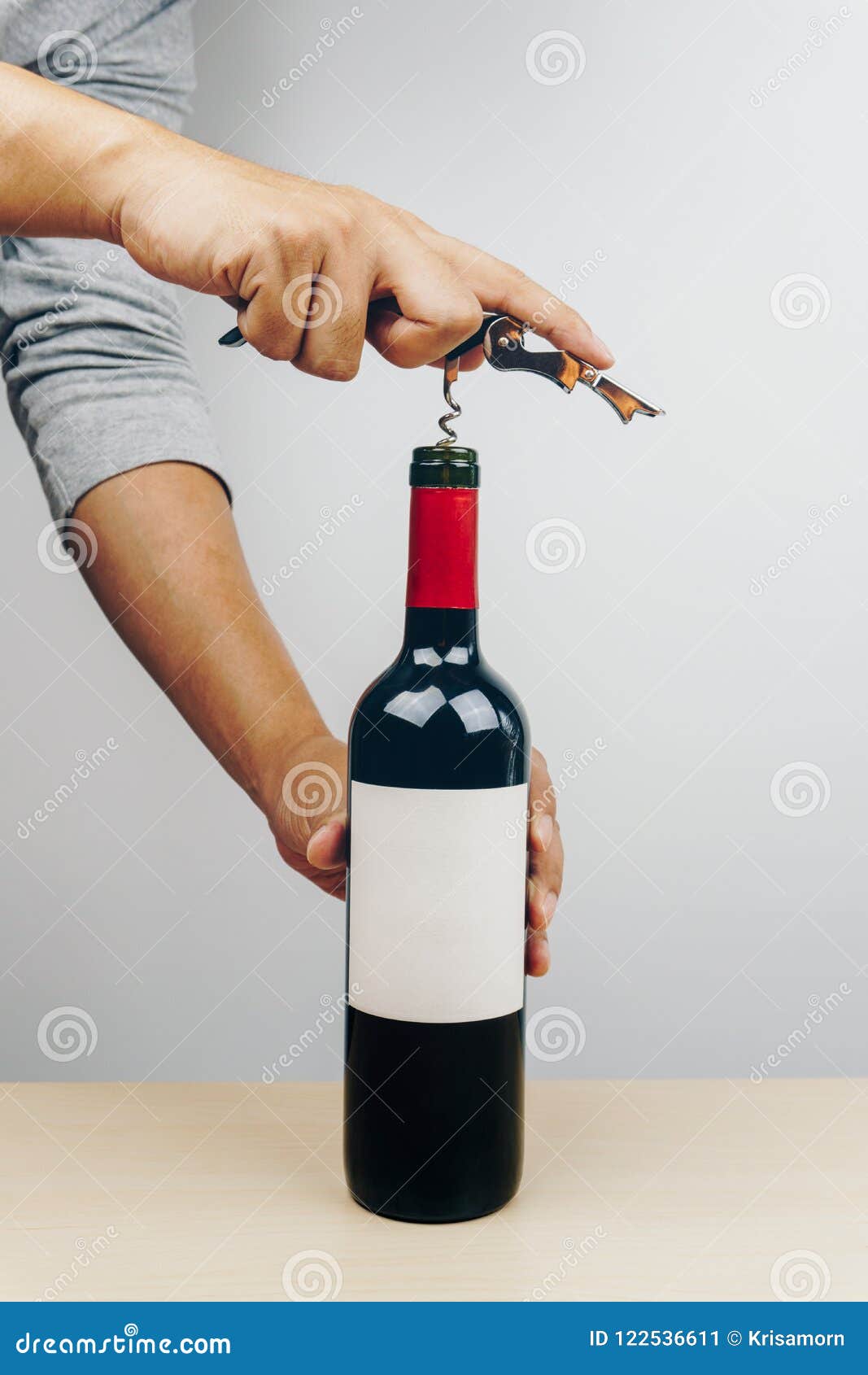 Hand Using a Metal Corkscrew Stock Image - Image of flavor, opening ...