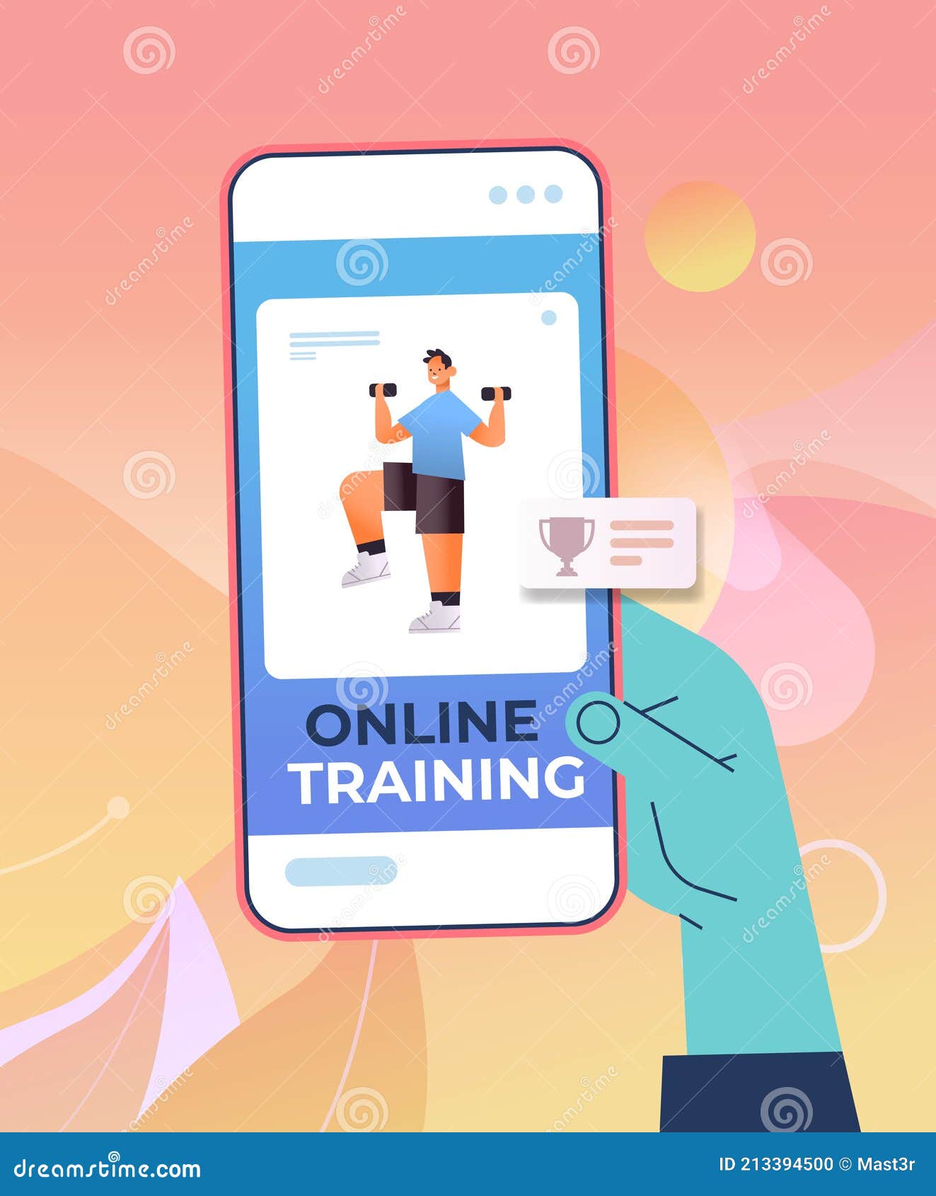 Hand Using Mobile Fitness App Man Doing Physical Exercises with ...