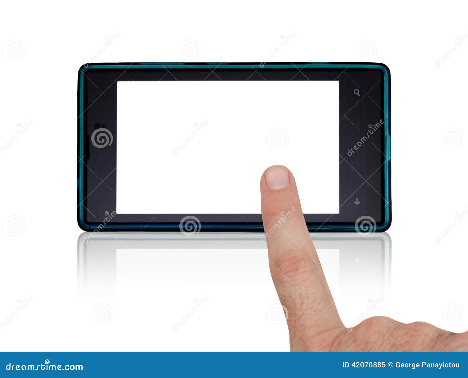 Hand Using Mobile Touch Screen. Stock Image - Image of ...