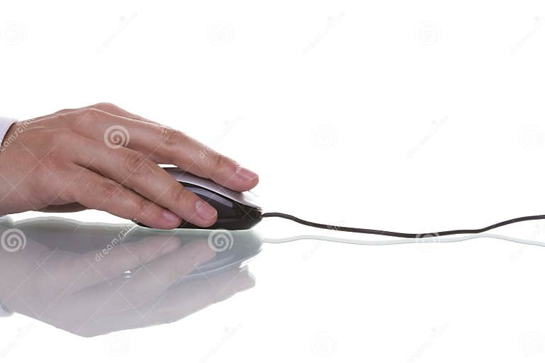 Hand using a mouse stock photo. Image of finger, button - 5980816