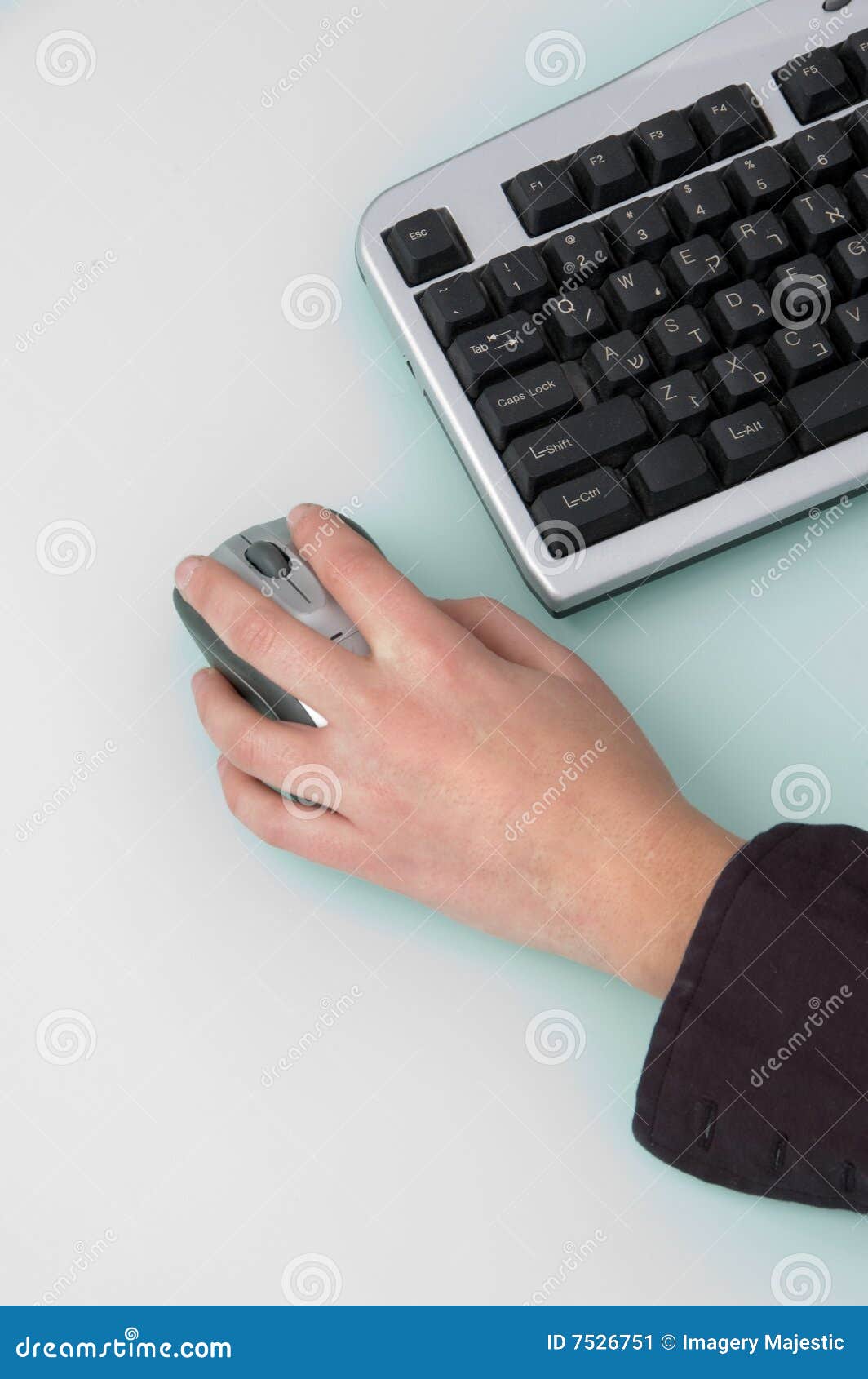 Hand using mouse stock image. Image of keys, mouse, hand - 7526751