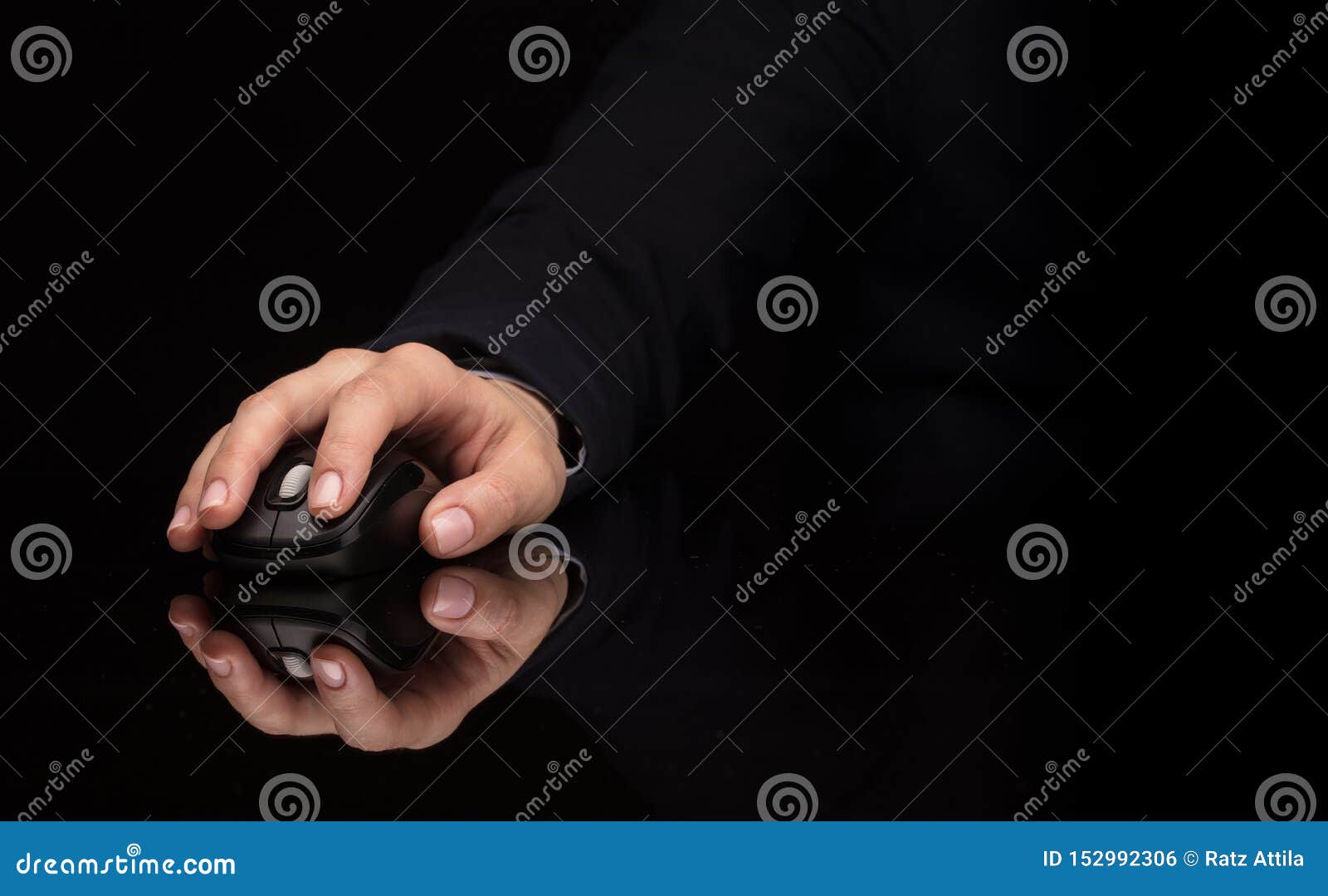 Hand Using Mouse on Dark Background Stock Photo - Image of hand, formal ...