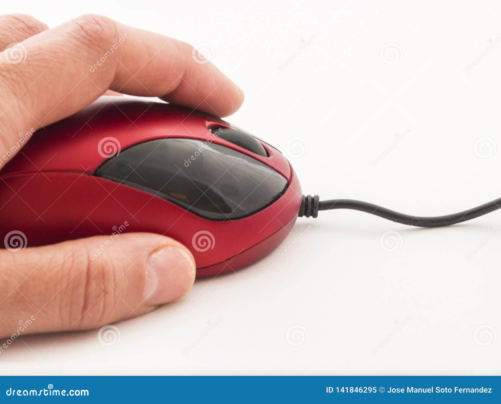Hand using a mouse stock image. Image of occupation - 141846295