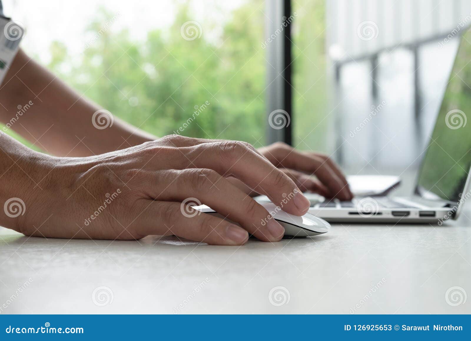 Hand are Using the Mouse and Keyboard. Stock Image - Image of credit ...