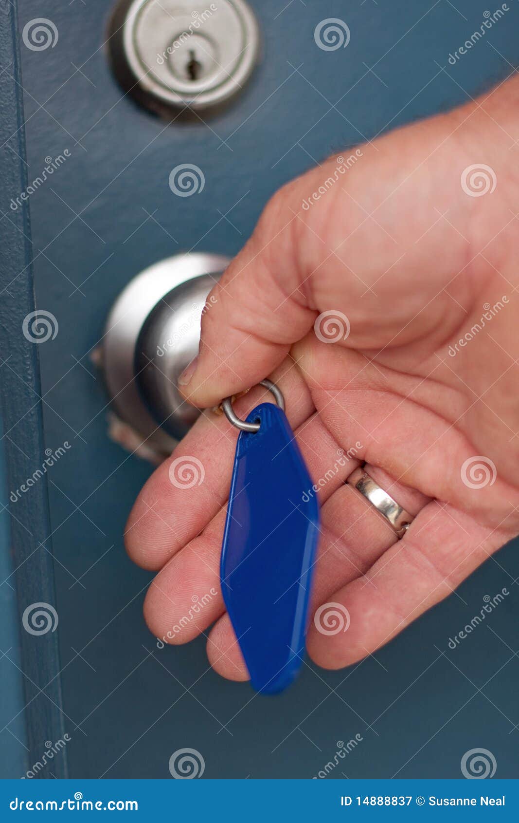 Hand Using Old Motel Key in Door Lock Stock Image - Image of hand ...