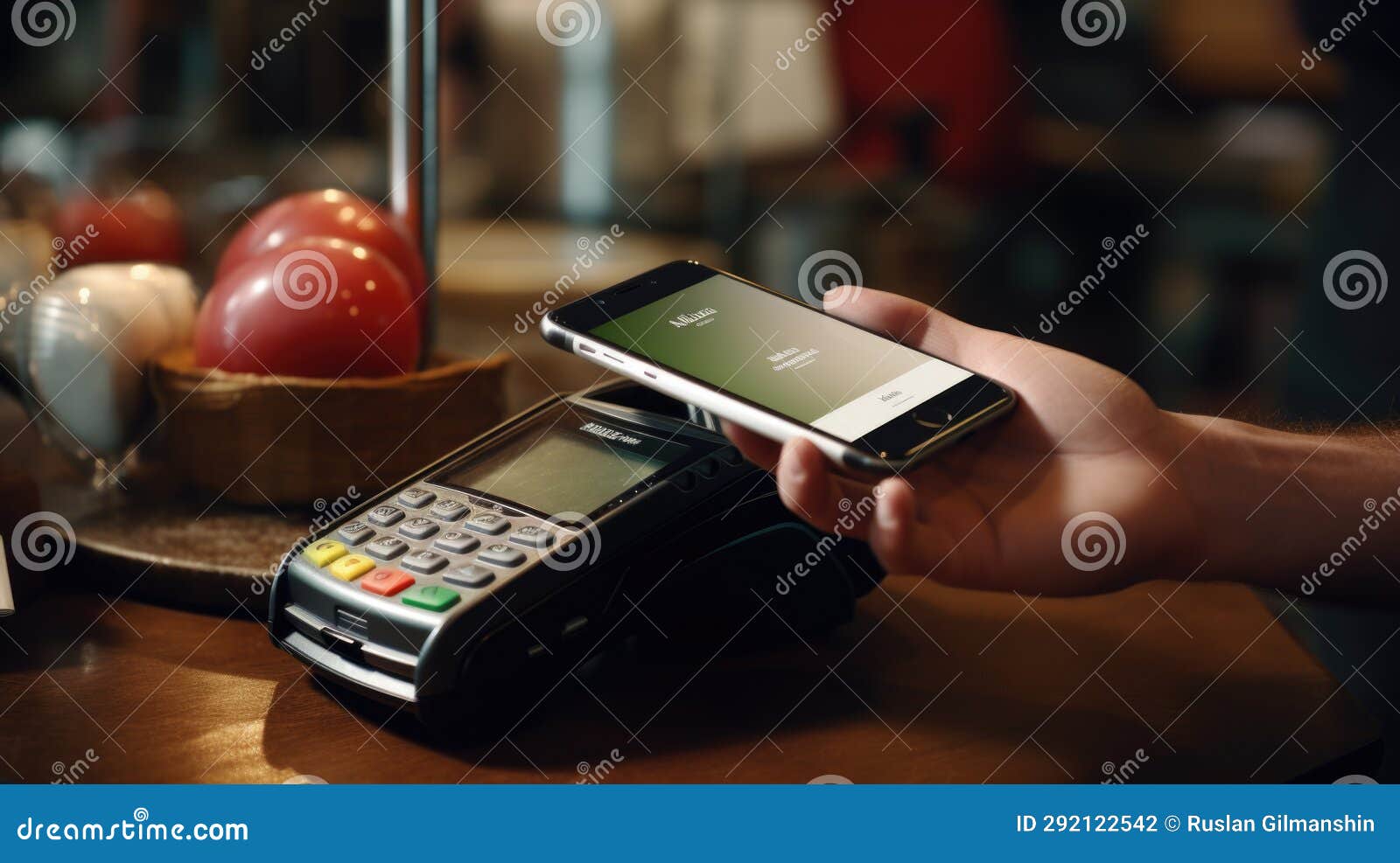 Hand Using Payment Terminal, Credit Card Reader with Mobile Phone Stock ...