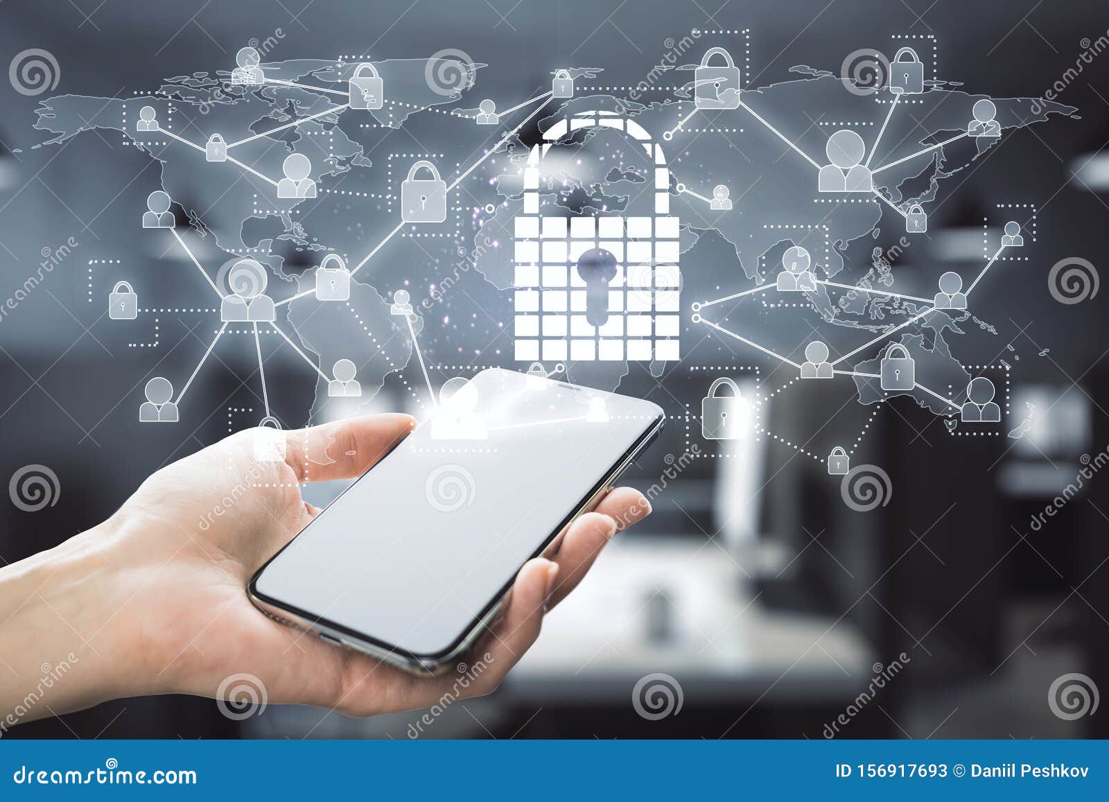 Hand Using Phone with Padlock Stock Image - Image of access, holding ...