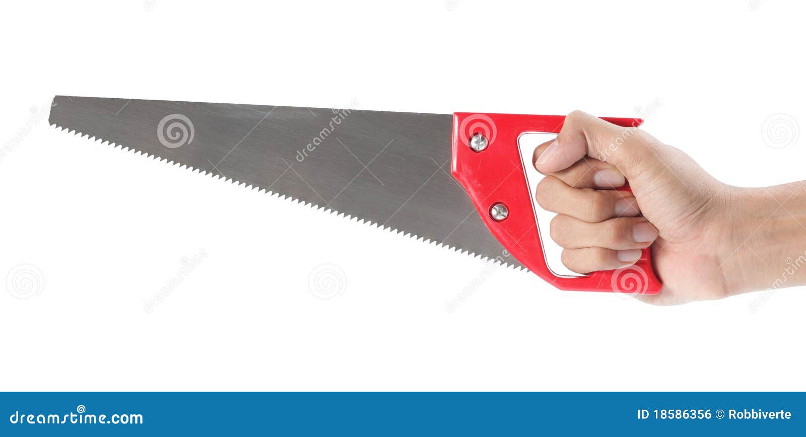 Hand using saw stock photo. Image of isolated, cutting - 18586356