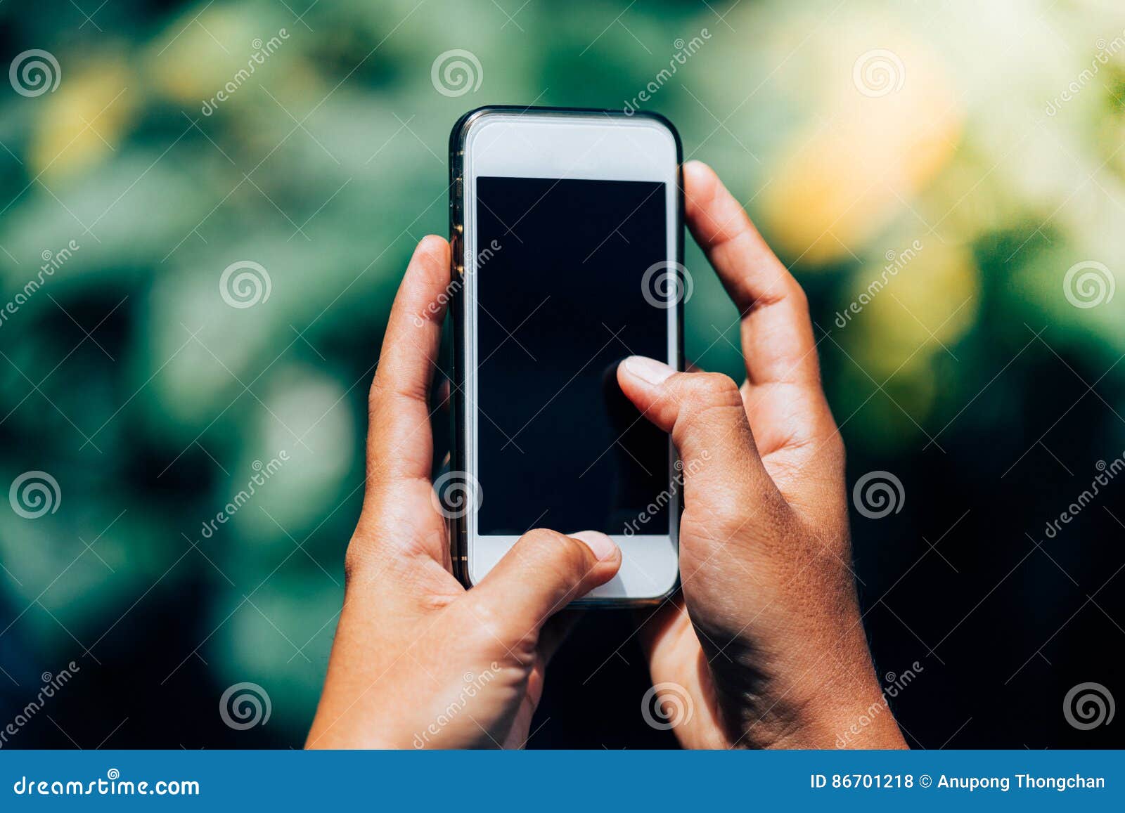 Hand using smartphone stock photo. Image of technology - 86701218