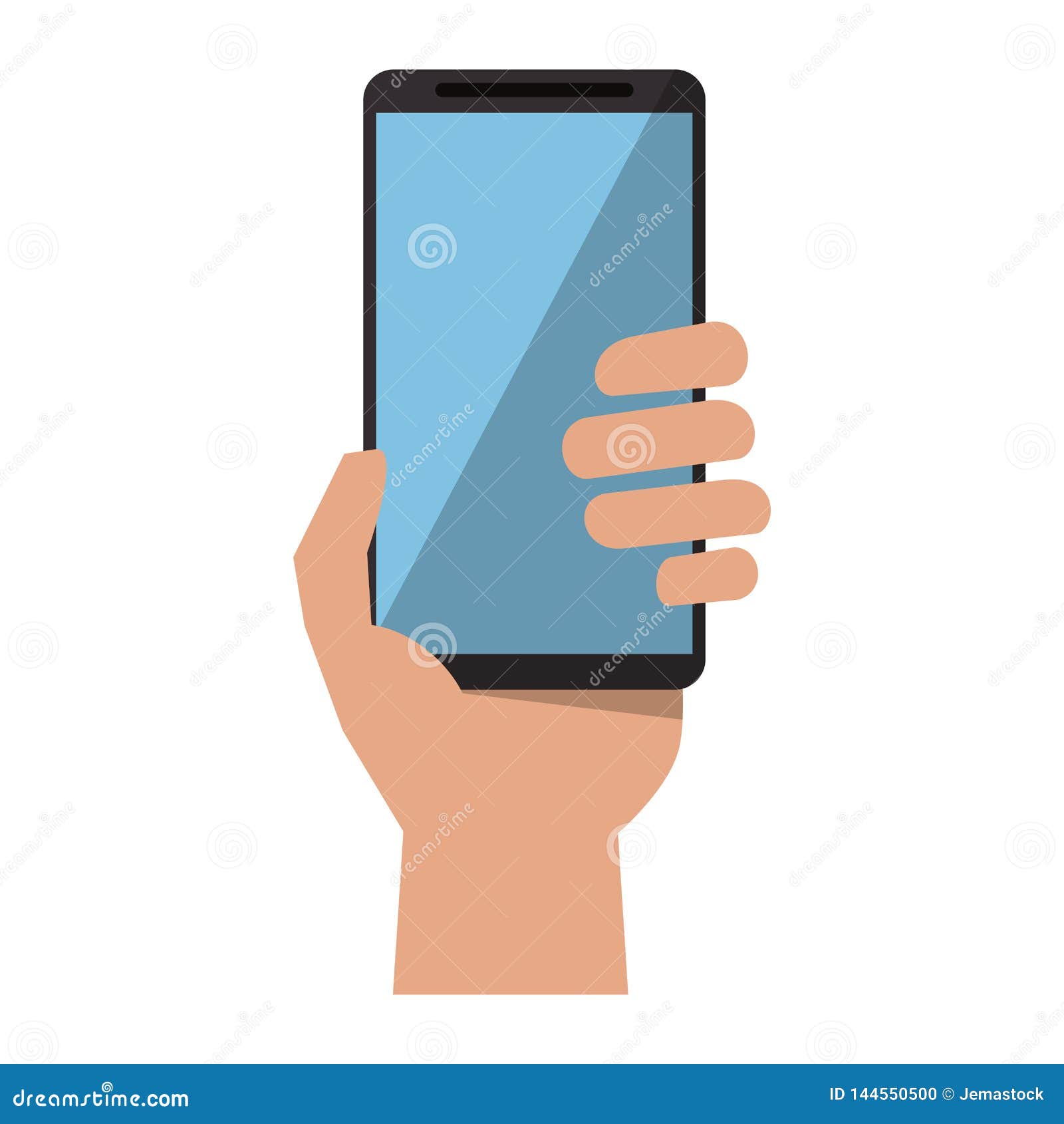 Hand Using Smartphone Cartoon Stock Vector - Illustration of touch ...