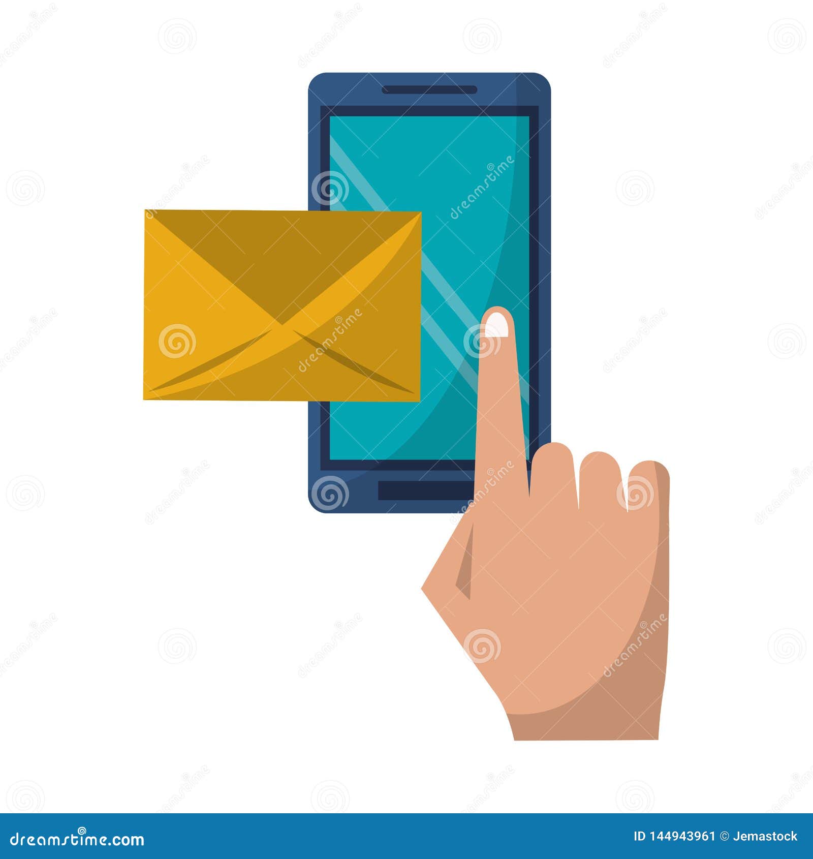 Smartphone and Email Symbols Stock Vector - Illustration of address ...