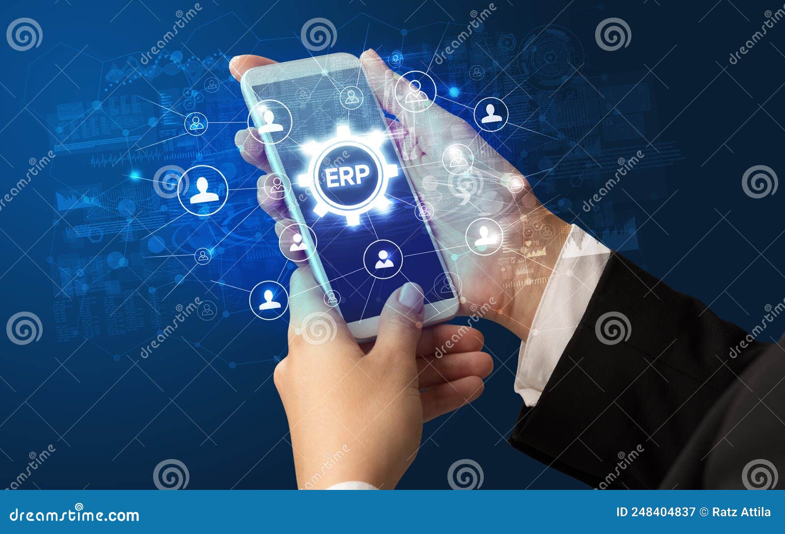 Hand Using Smartphone with Technology Concept Stock Image - Image of ...