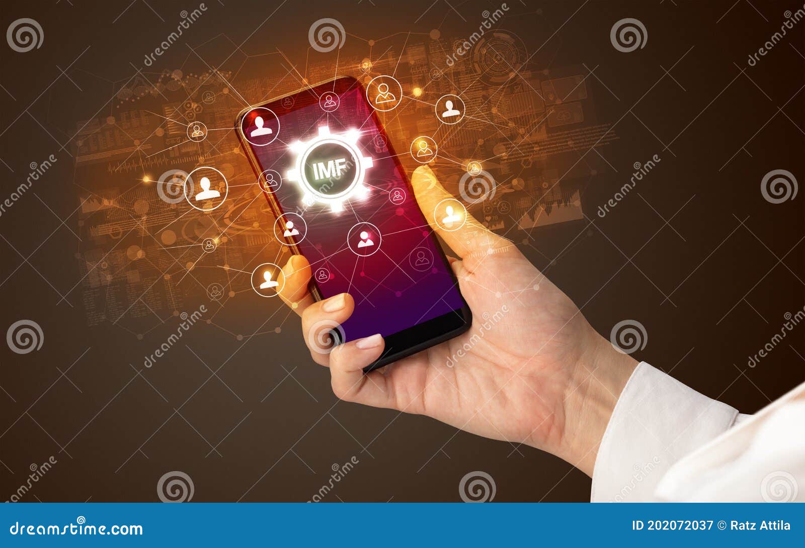 Hand Using Smartphone with Technology Concept Stock Image - Image of ...