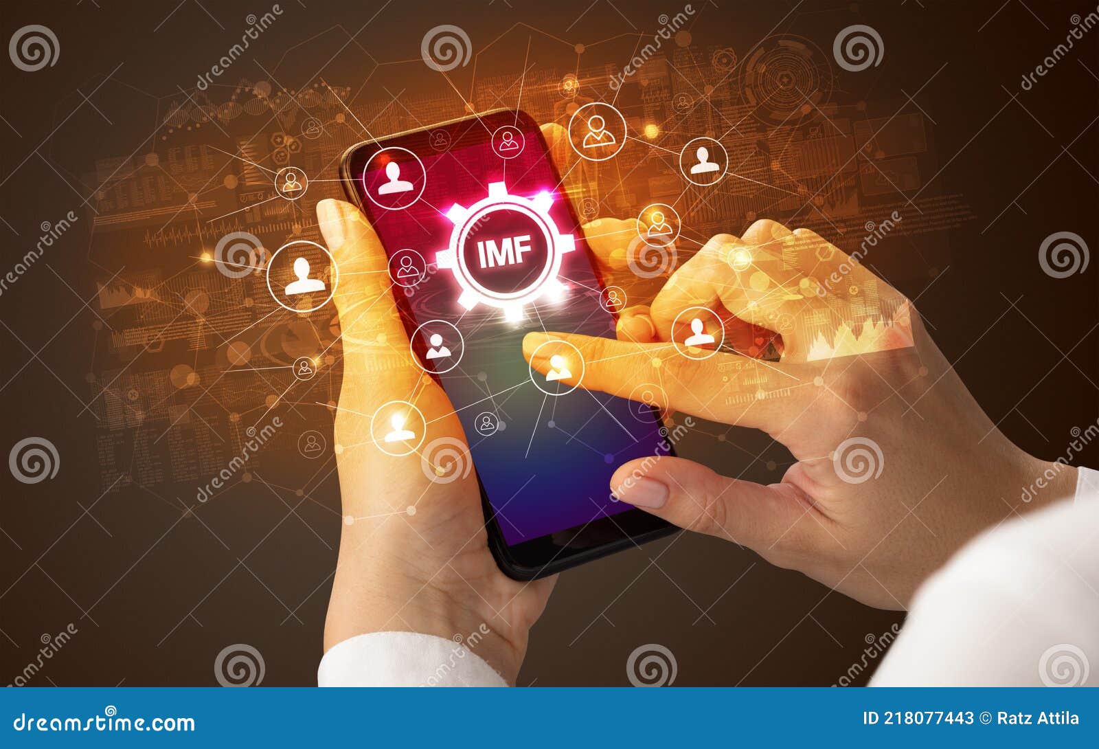 Hand Using Smartphone with Technology Concept Stock Image - Image of ...