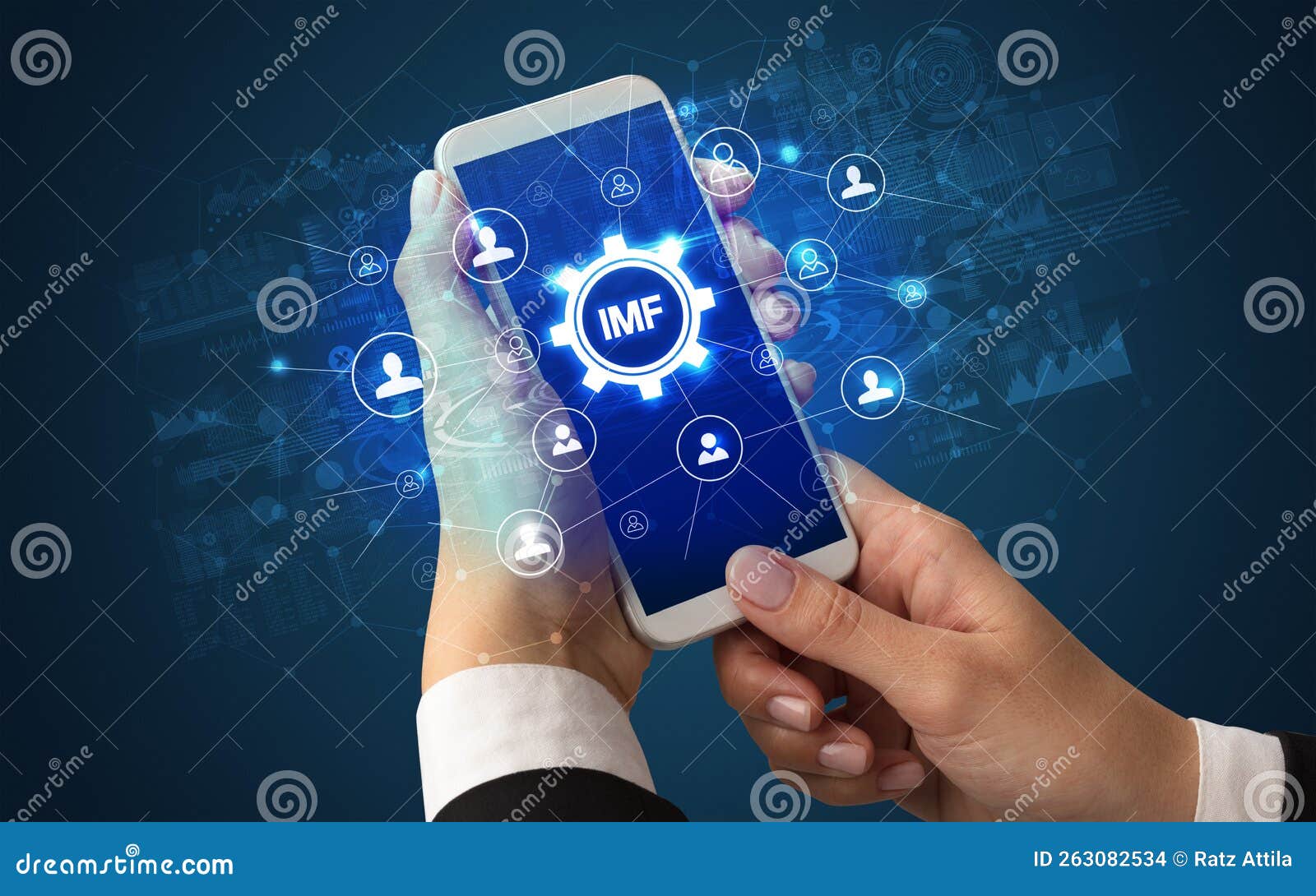 Hand Using Smartphone with Technology Concept Stock Photo - Image of ...