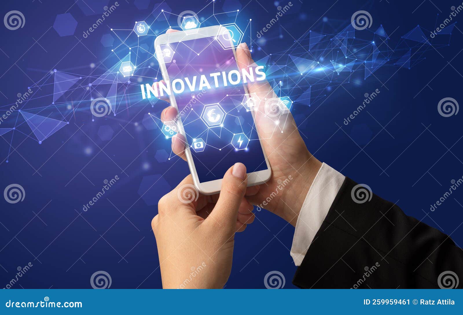 Hand Using Smartphone with Technology Concept Stock Image - Image of ...