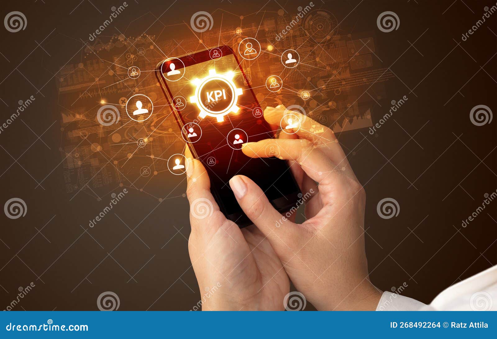 Hand Using Smartphone with Technology Concept Stock Photo - Image of ...