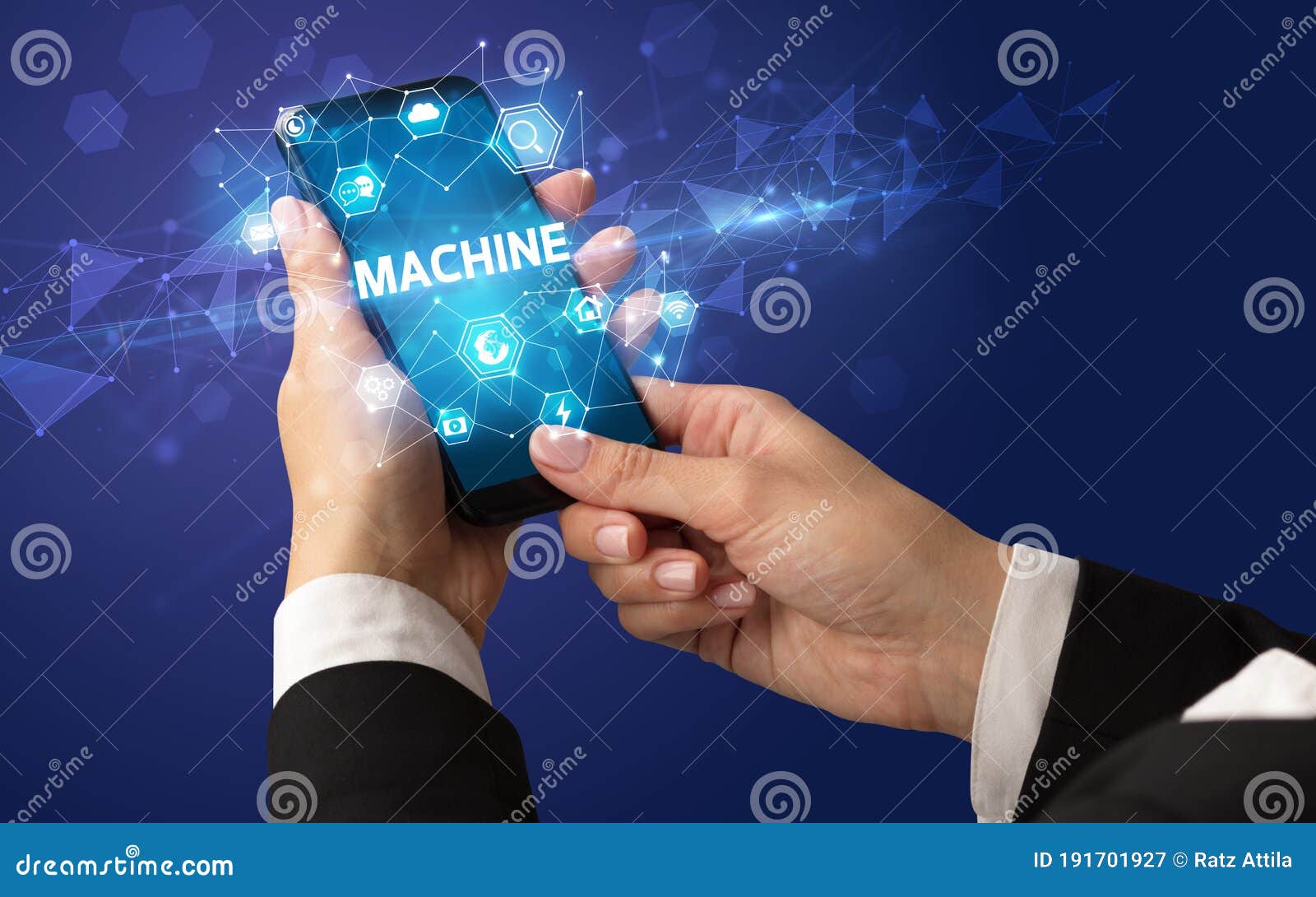 Hand Using Smartphone with Technology Concept Stock Image - Image of ...