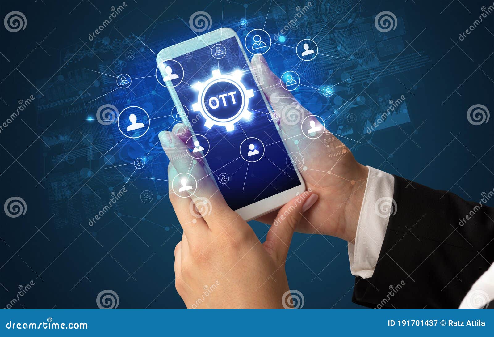 Hand Using Smartphone with Technology Concept Stock Image - Image of ...