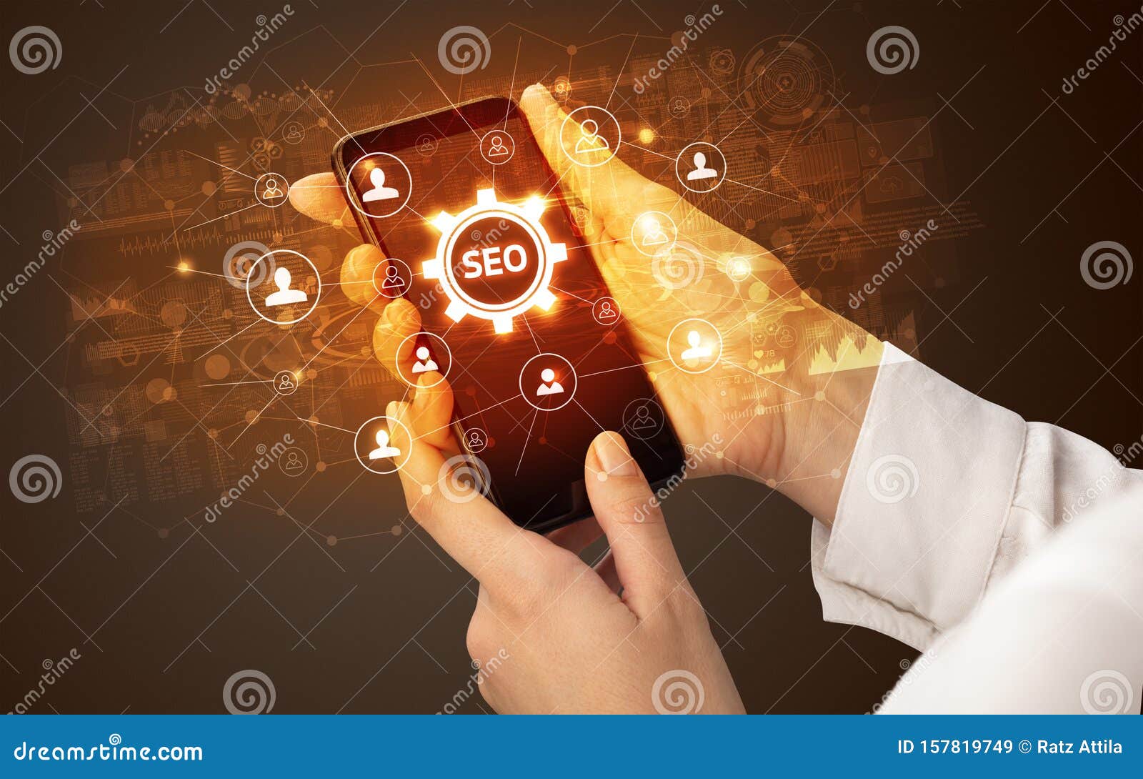 Hand Using Smartphone with Technology Concept Stock Image - Image of ...