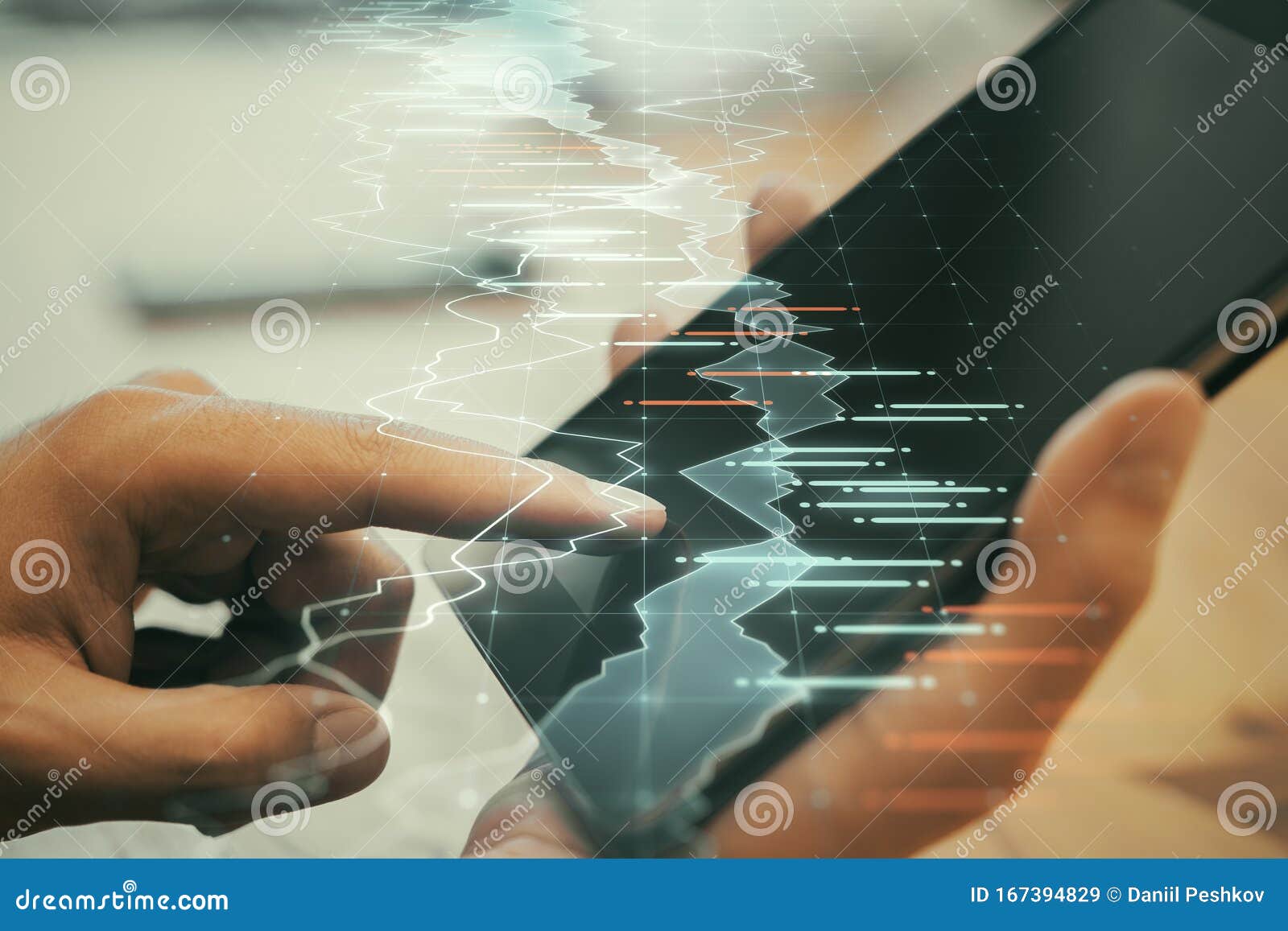 Hand Using Tablet with Abstract Forex Chart Hologram Stock Image ...