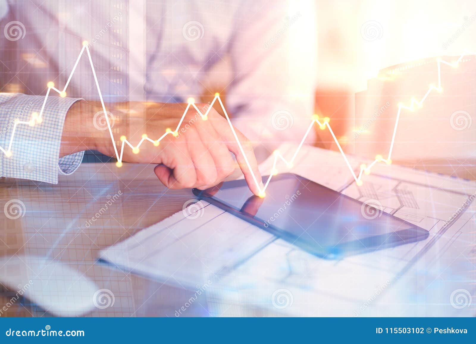 Technology and Money Concept Stock Photo - Image of finger, growth ...