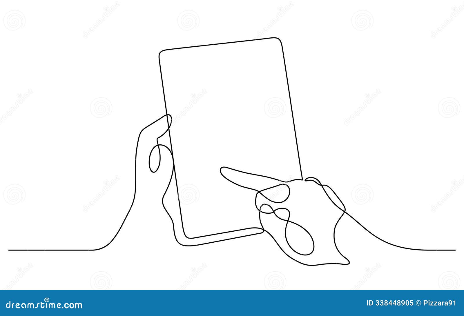Hand Using Tablet Computer One Line Continuous Drawing Stock ...
