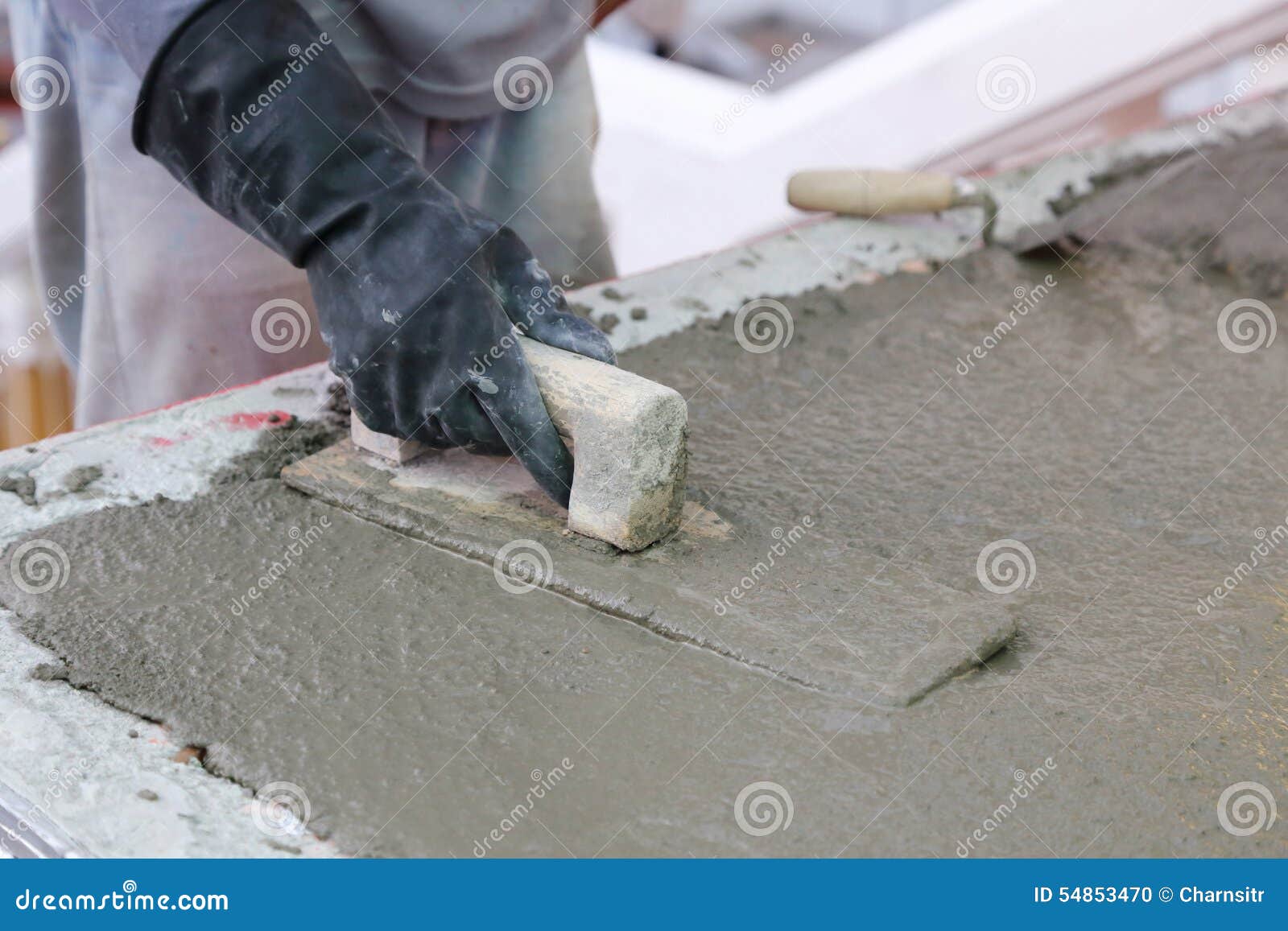 Hand using trowel stock photo. Image of residential, facade - 54853470