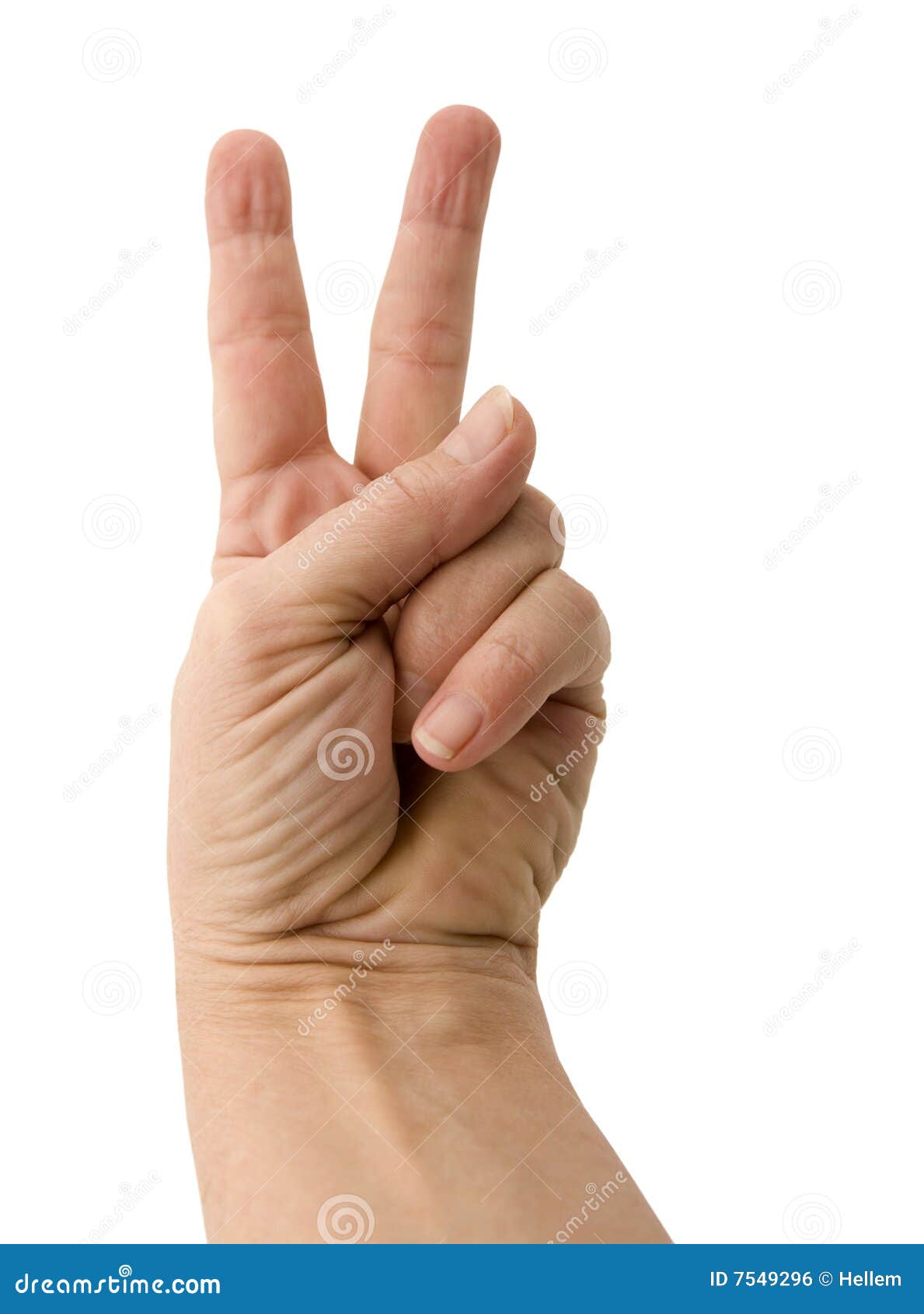 Hand V Sign - Isolated stock photo. Image of celebration - 7549296