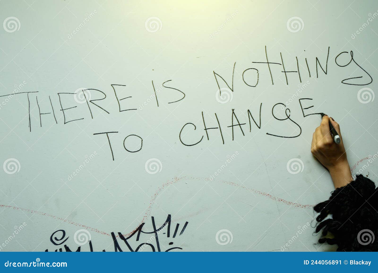 Vandal Writing on the Wall with a Permanent Marker Stock Image - Image ...
