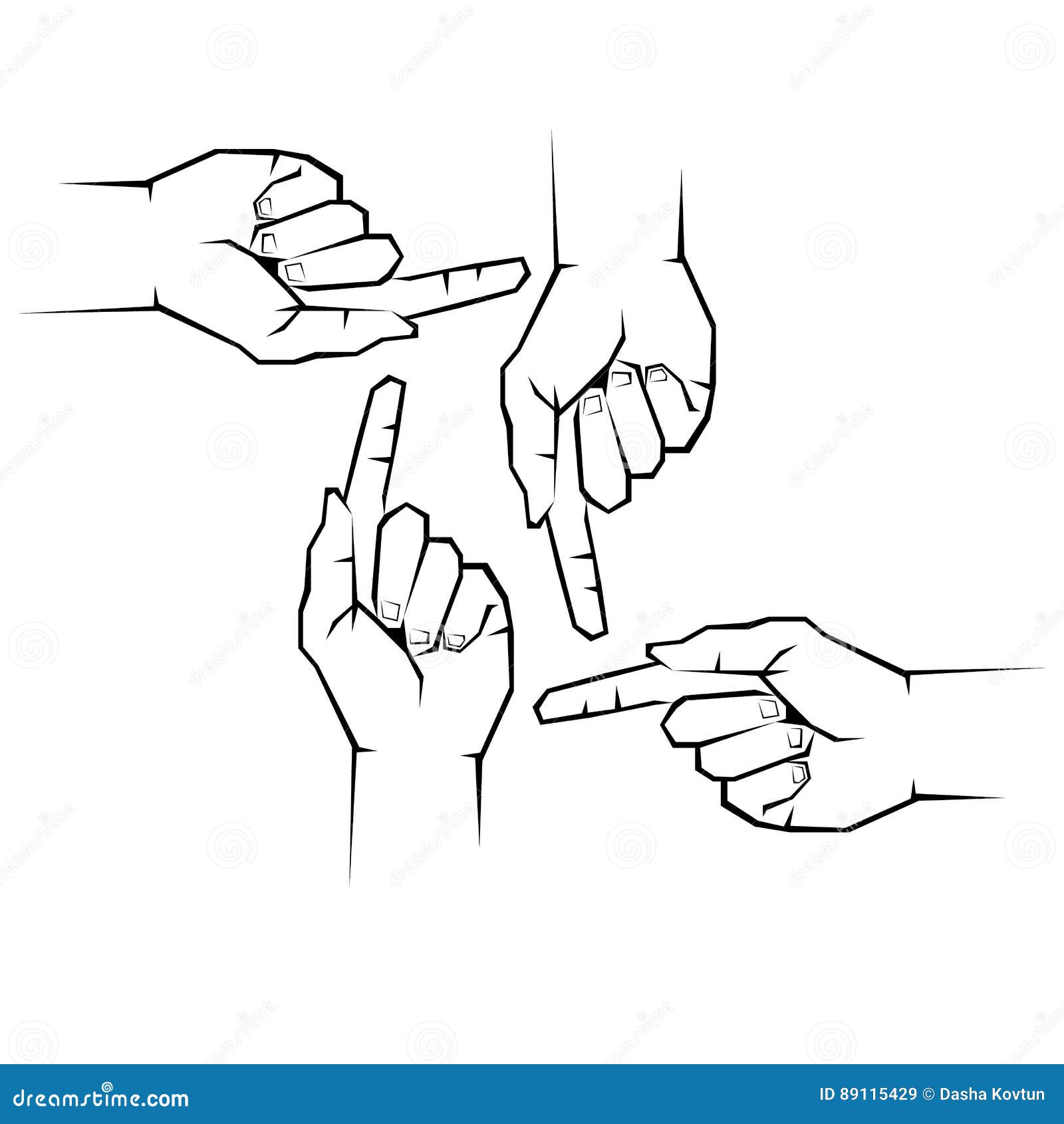 Hand Vector Human Illustration Finger Symbol Icon Concept Design Stock ...
