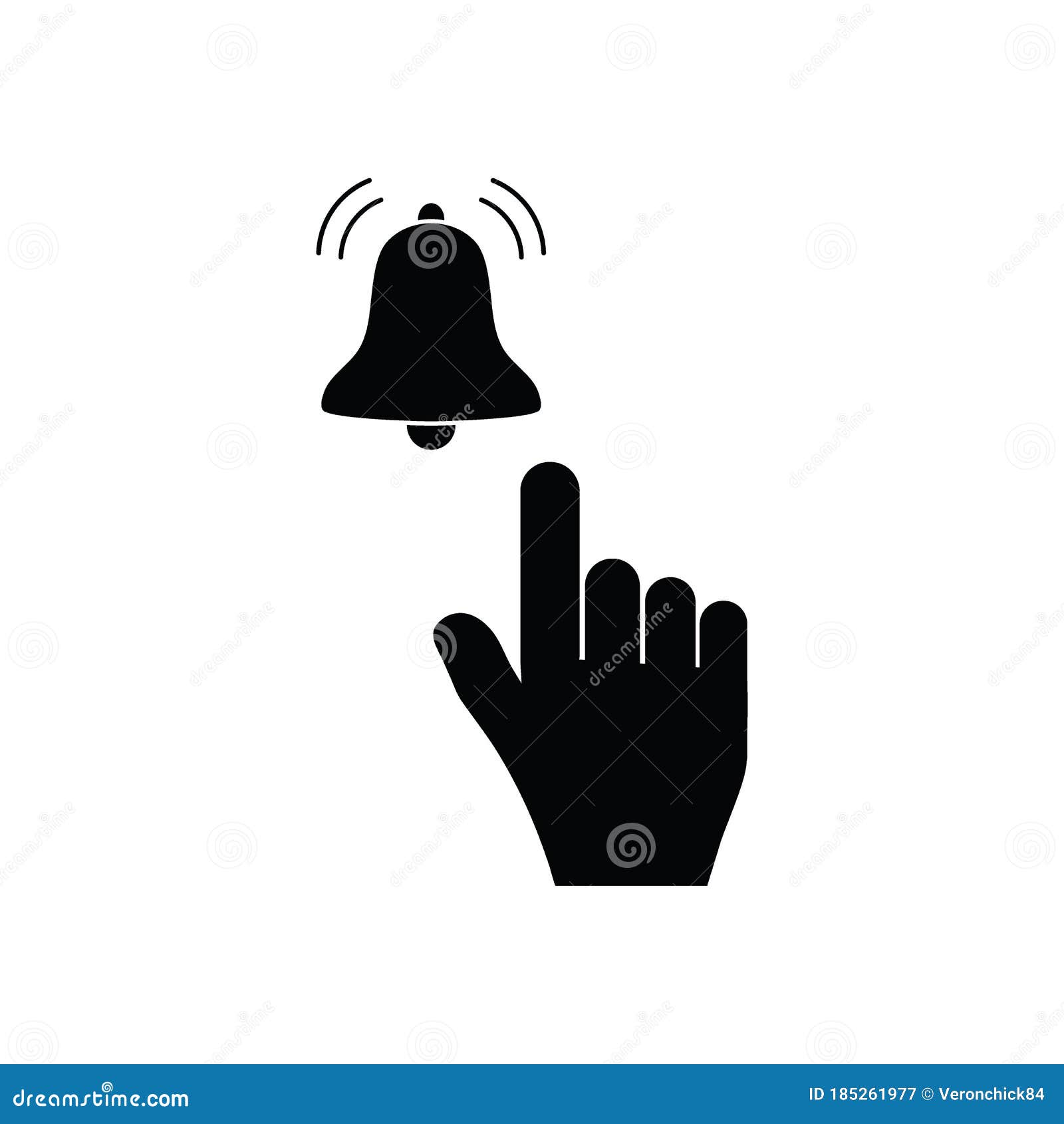 Hand Vector Icon with Bell Icon Subscribe Icon Stock Vector ...