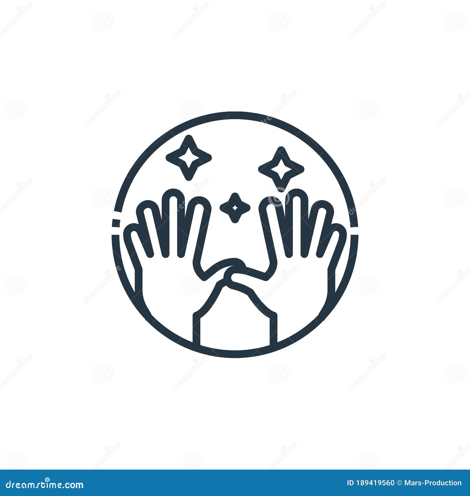 Hand Vector Icon Isolated on White Background. Outline, Thin Line Hand ...