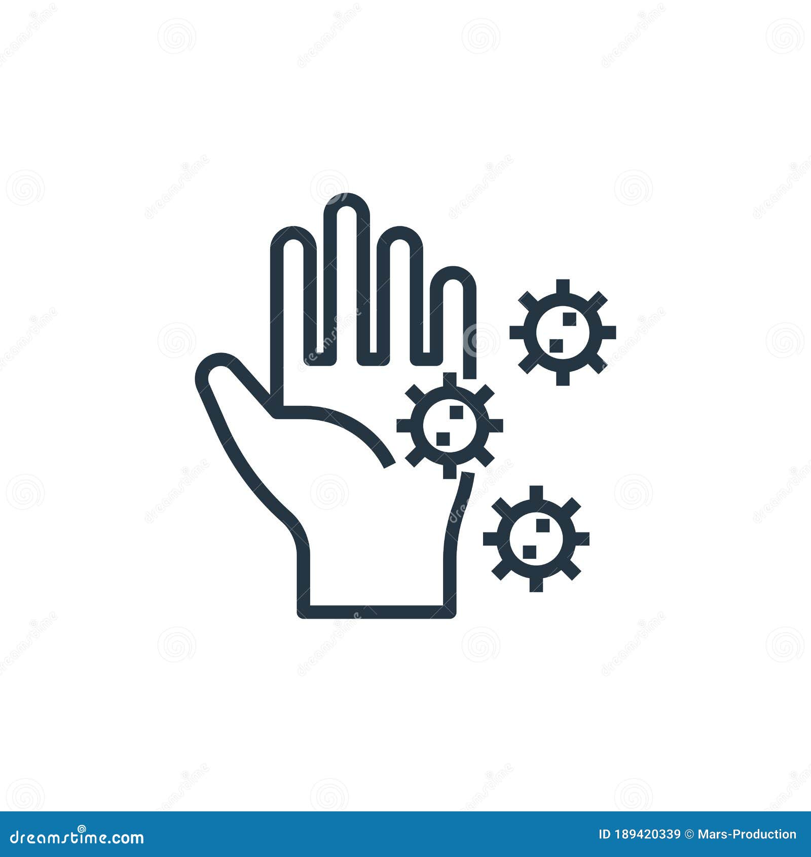 Hand Vector Icon Isolated on White Background. Outline, Thin Line Hand ...