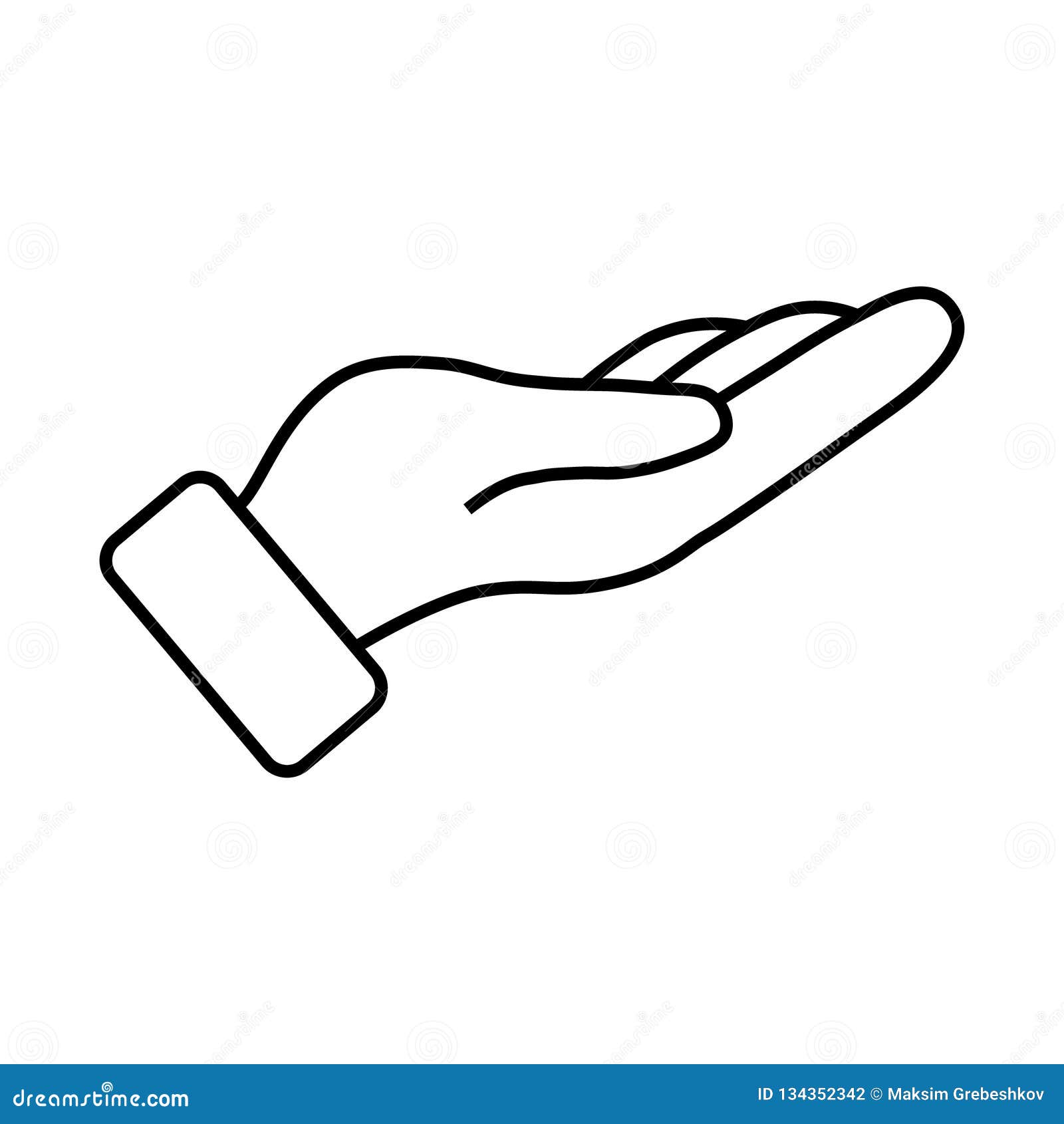 Hand vector icon stock illustration. Illustration of white - 134352342
