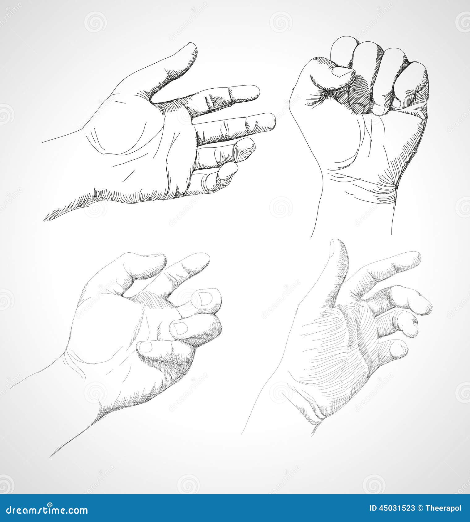 Hand stock illustration. Illustration of artistic, classical - 45031523