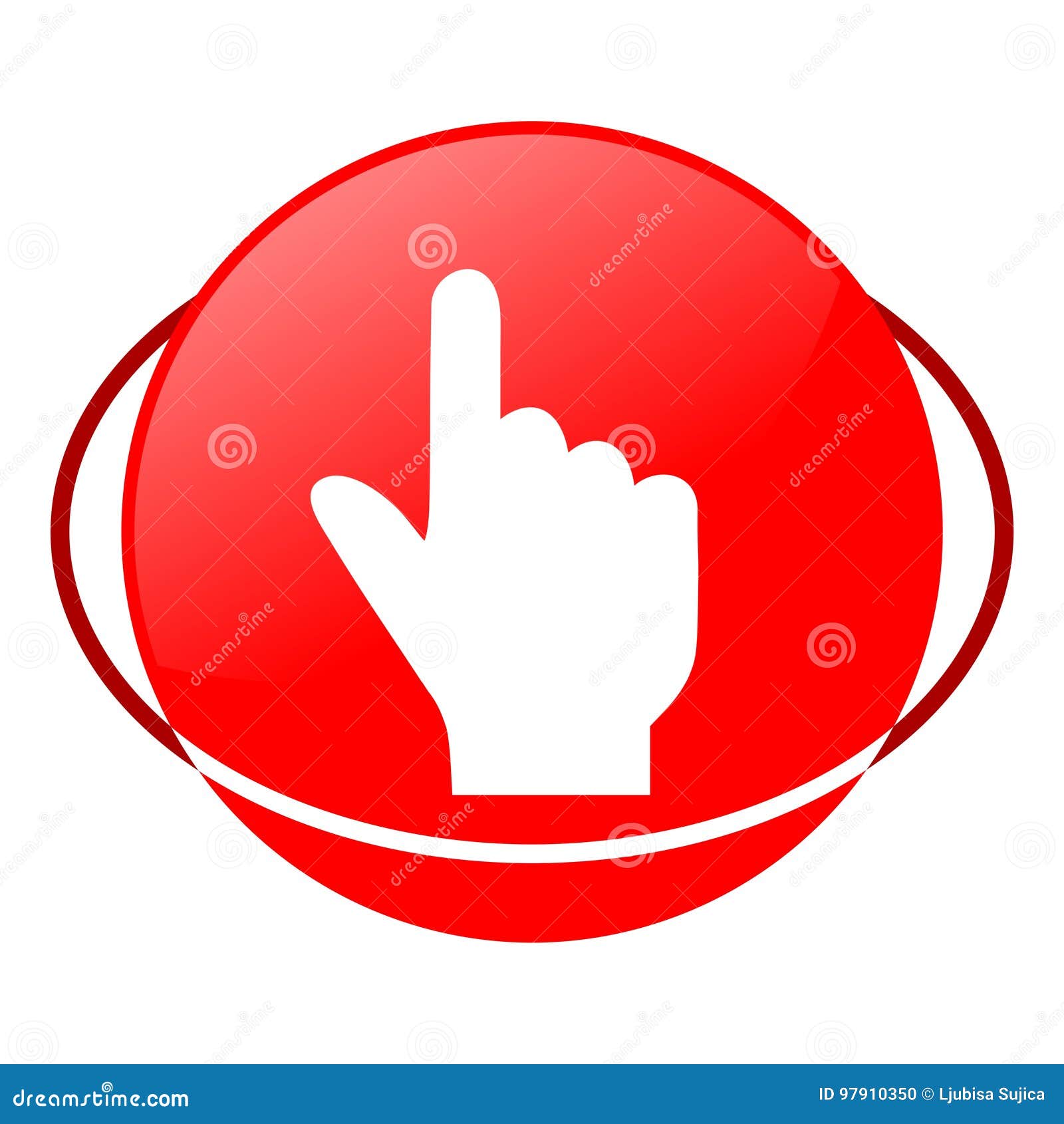 Hand Vector Illustration, Red Icon Stock Vector - Illustration of click ...