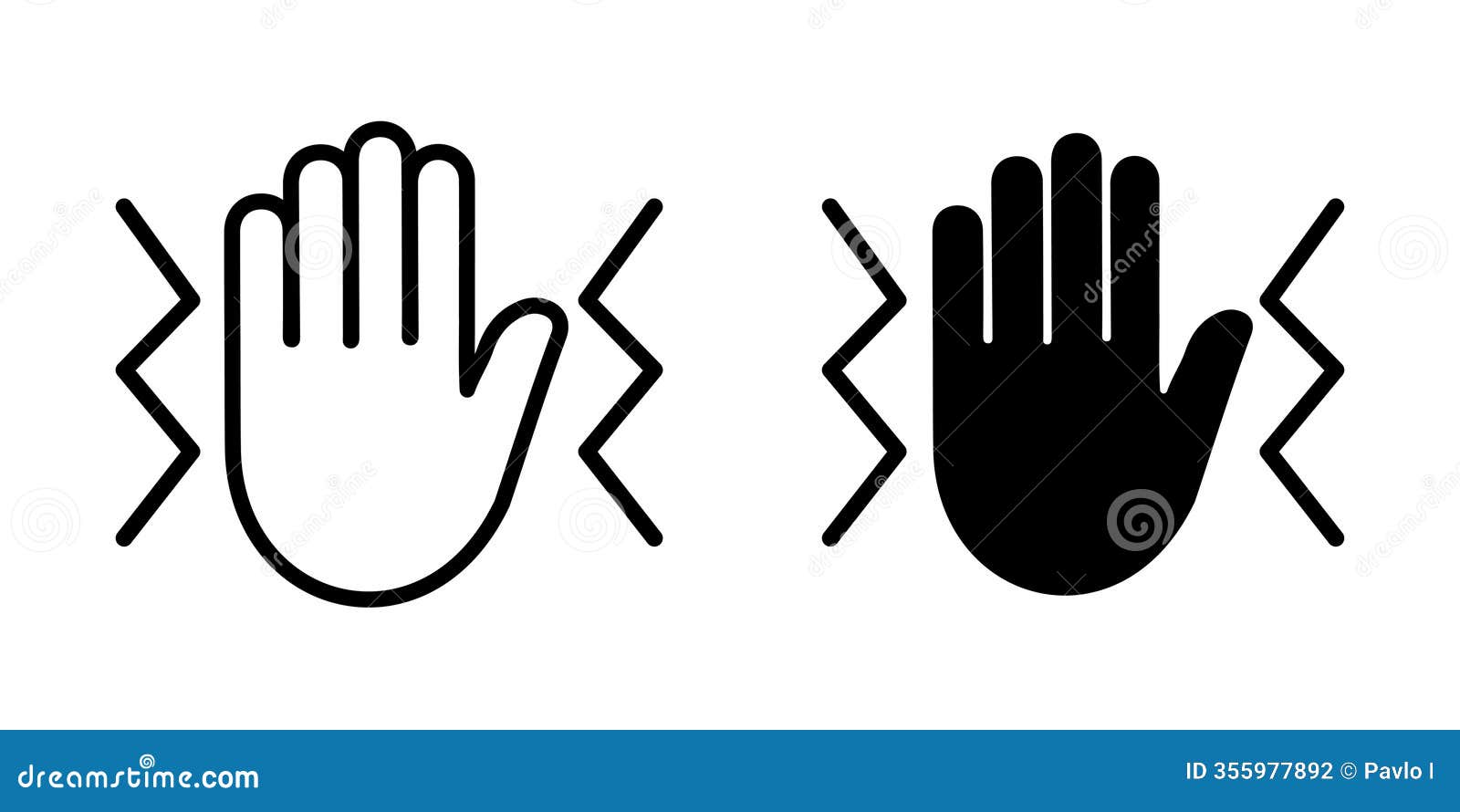 Hand Vibration Icon, Anti-vibration Sign in Line and Solid Style ...