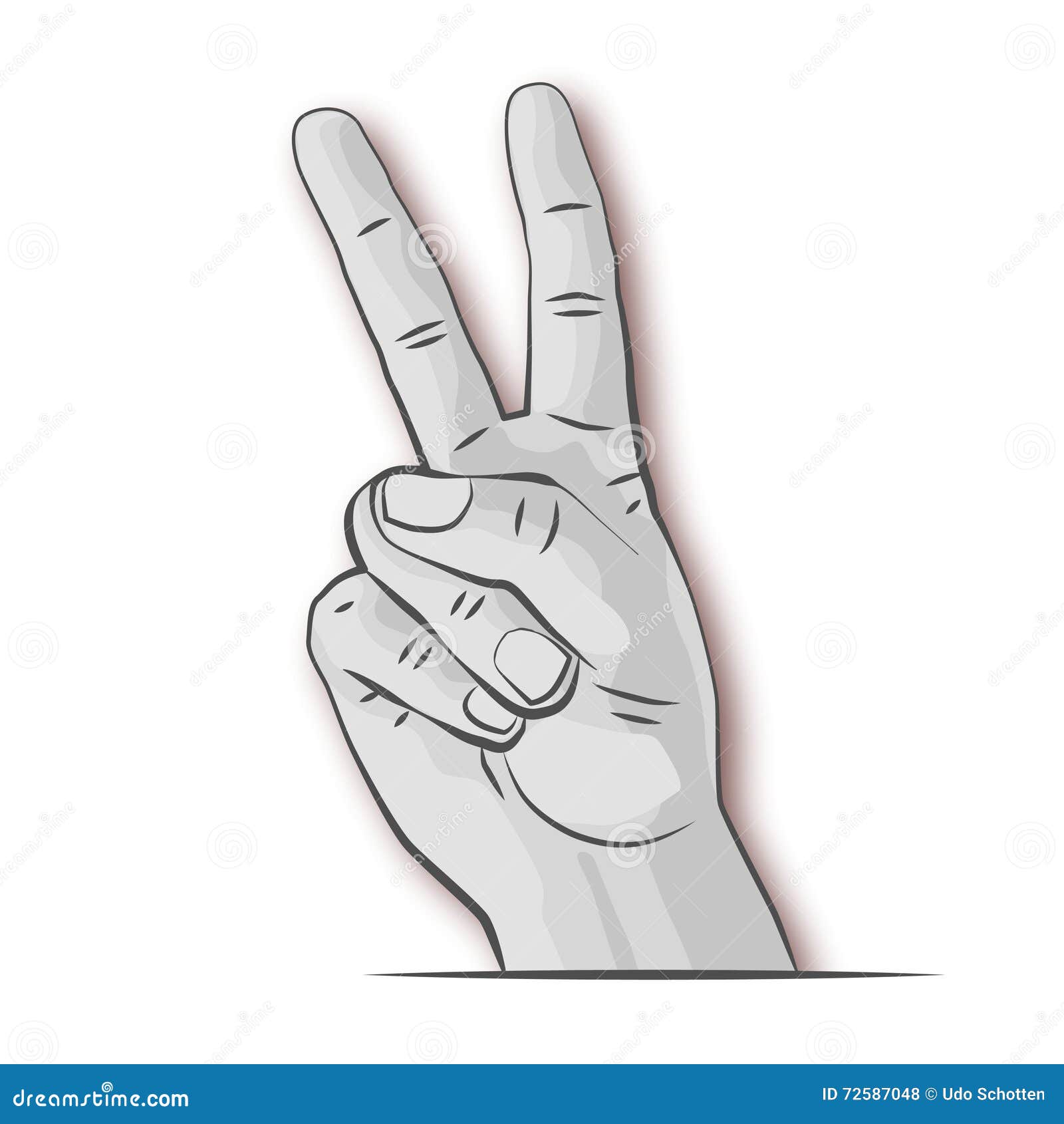 Hand with victory sign stock vector. Illustration of business - 72587048