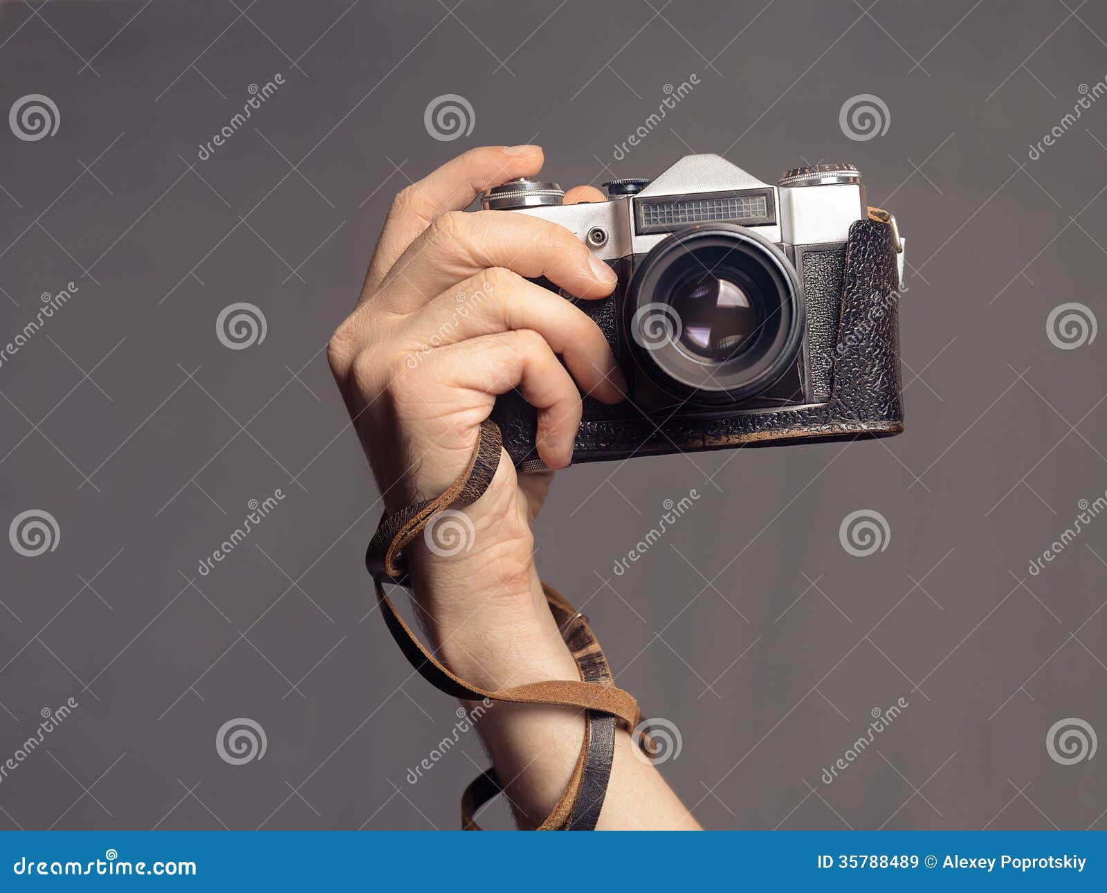 Hand with vintage camera stock image. Image of hold, hipster - 35788489