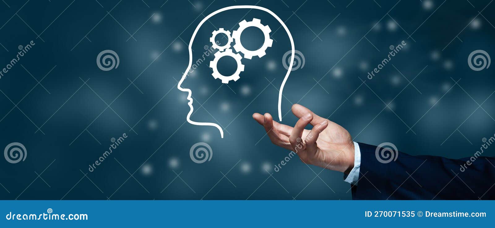 Hand Hand Virtual Human with Cog Gear Stock Image - Image of network ...