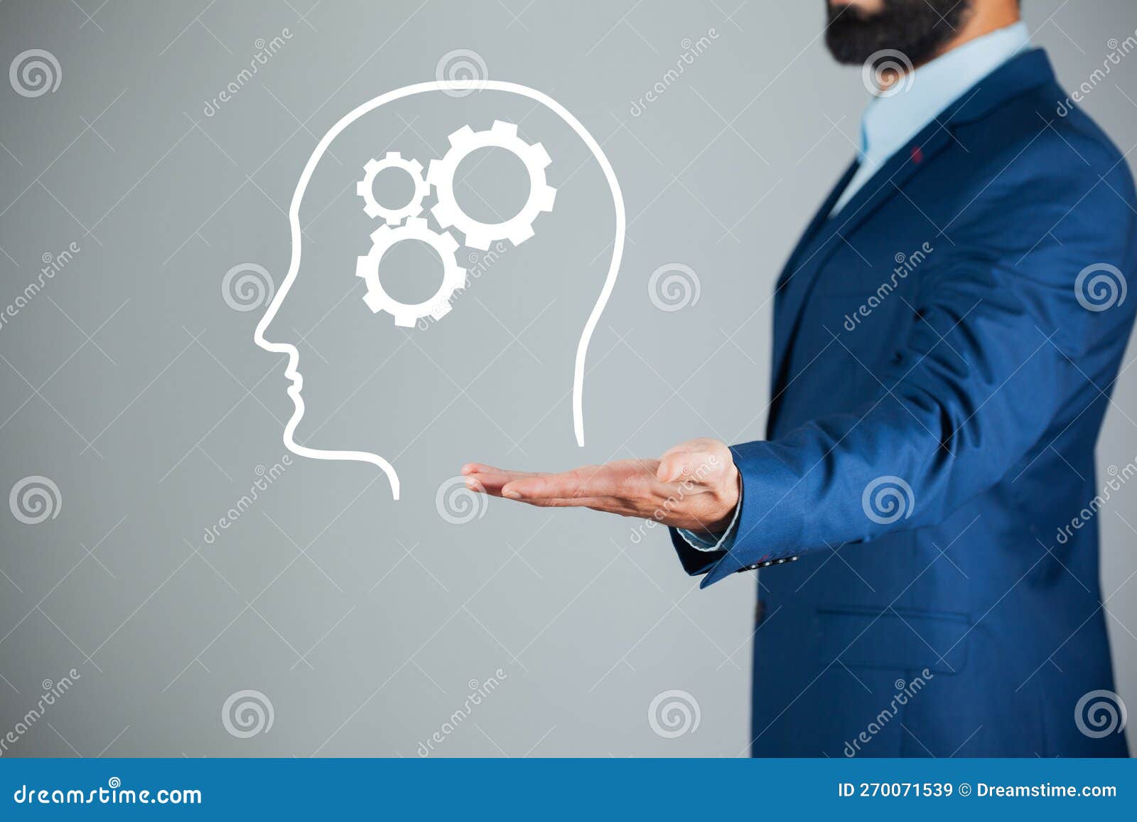 Hand Hand Virtual Human with Cog Gear Stock Image - Image of network ...