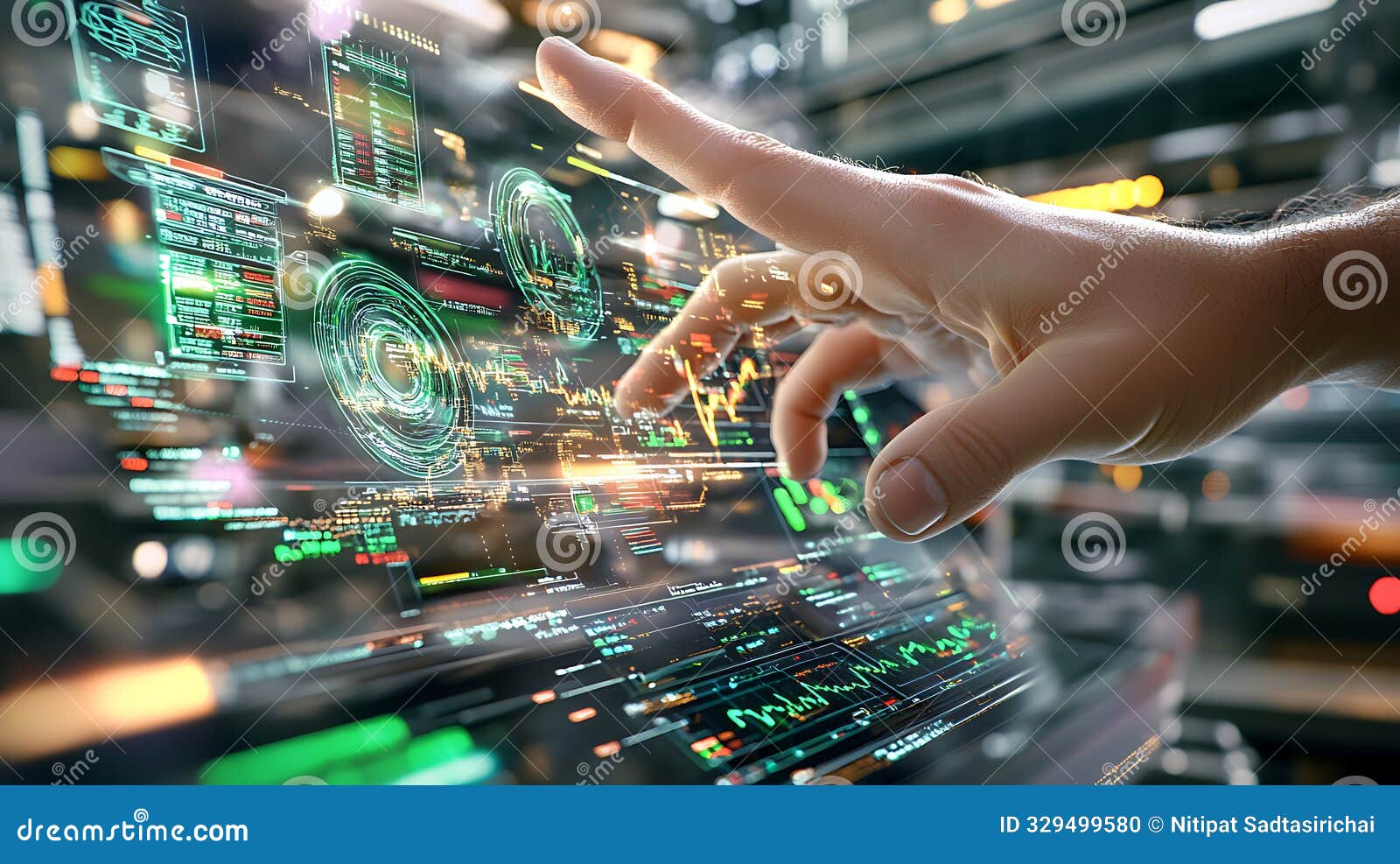 Hand with a Virtual Stock Market Display, Representing Digital Trading ...