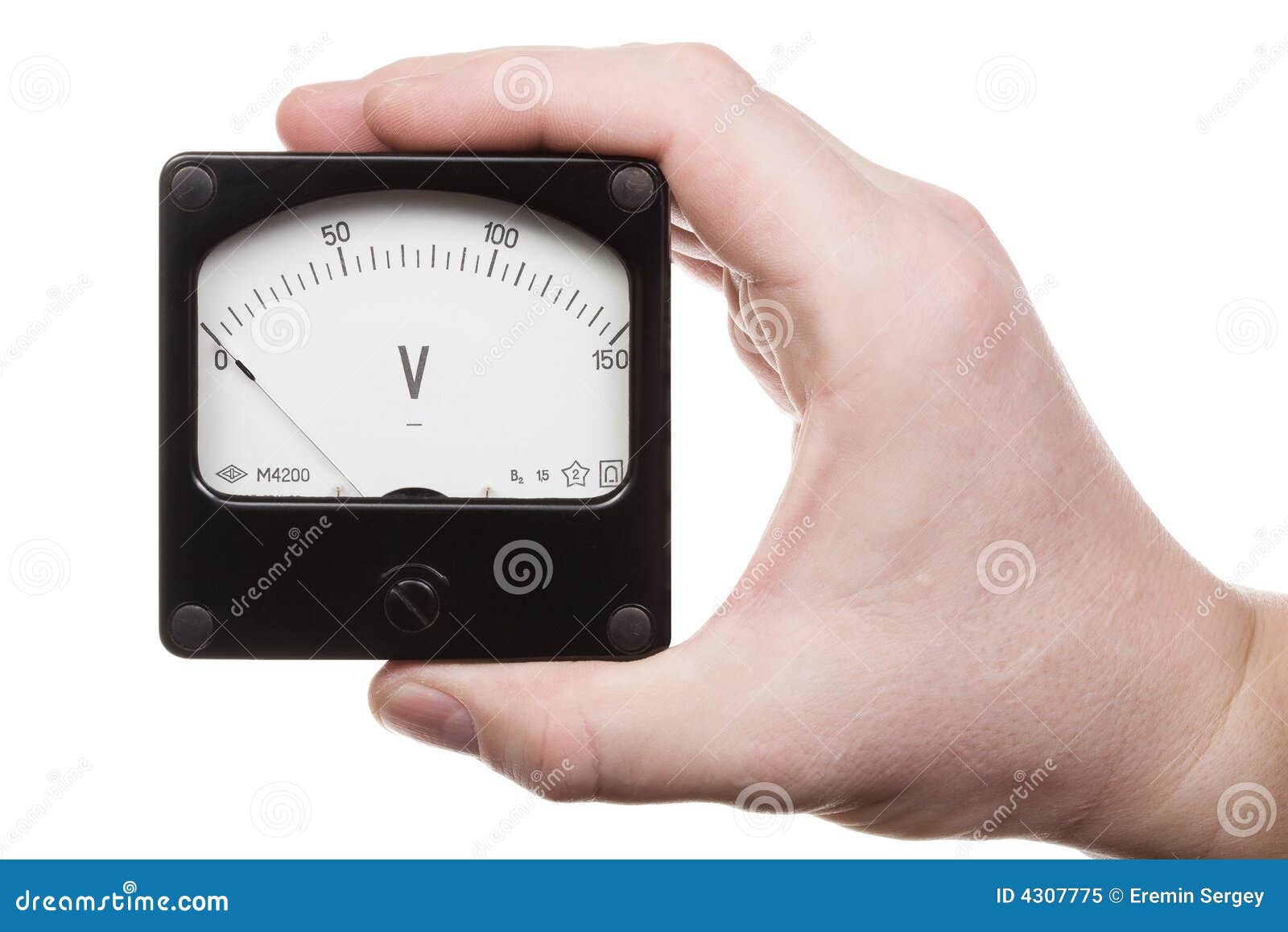 Hand with voltmeter 2 stock image. Image of hand, industrial - 4307775