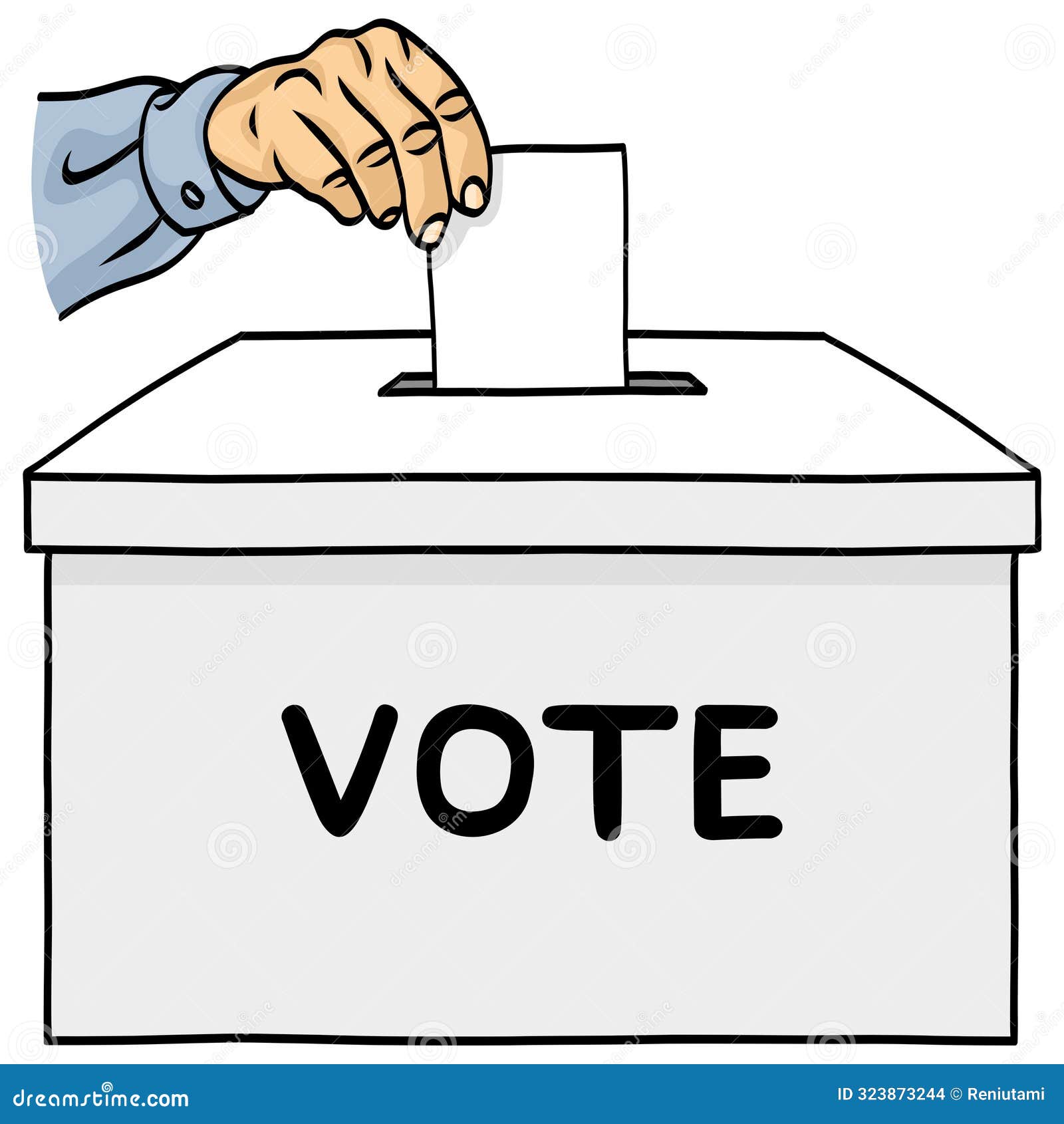 Hand Voting Ballot Box Election Vote Vector Illustration Stock Vector ...